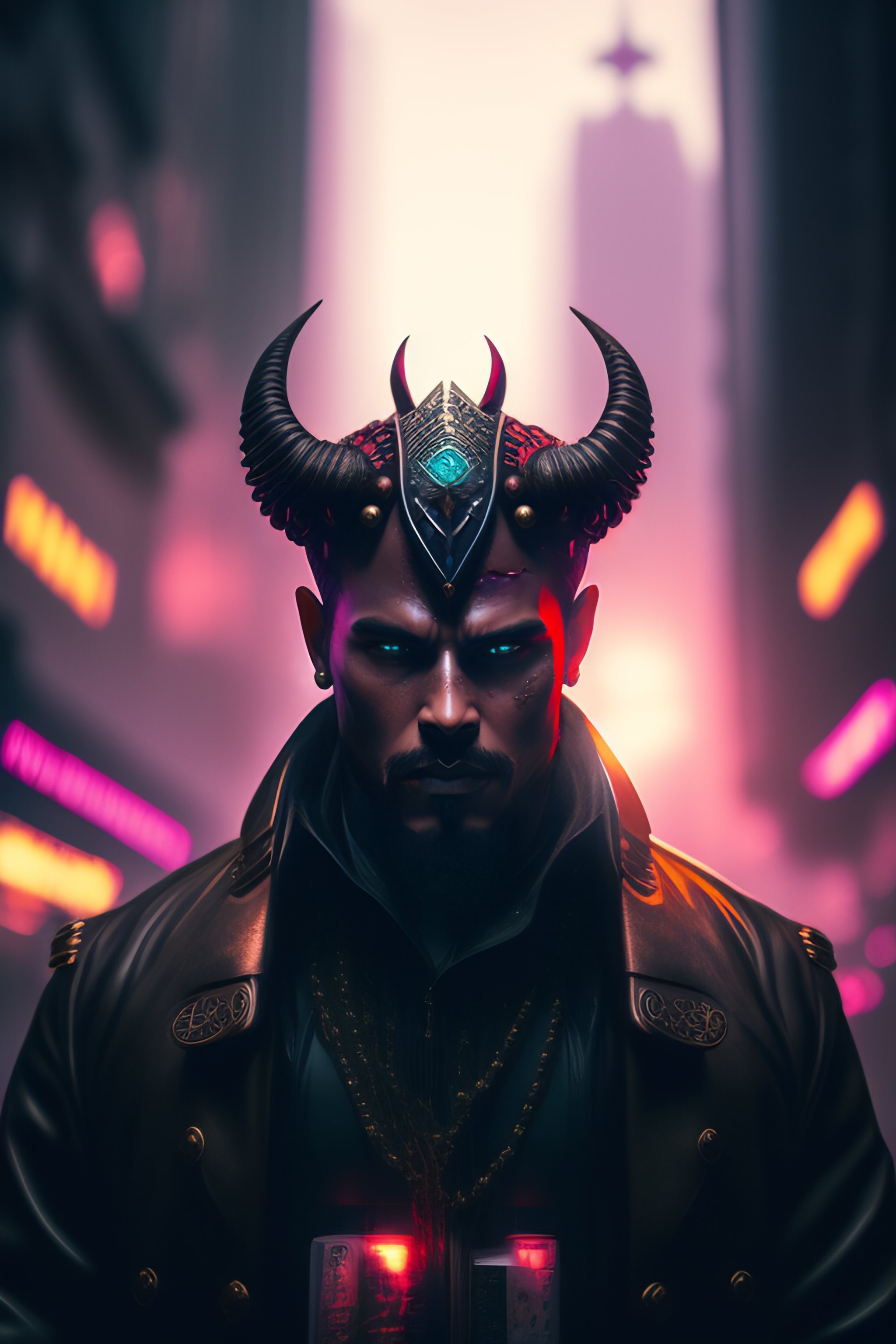 Lexica - Lovecraftian demon on cyberpunk city