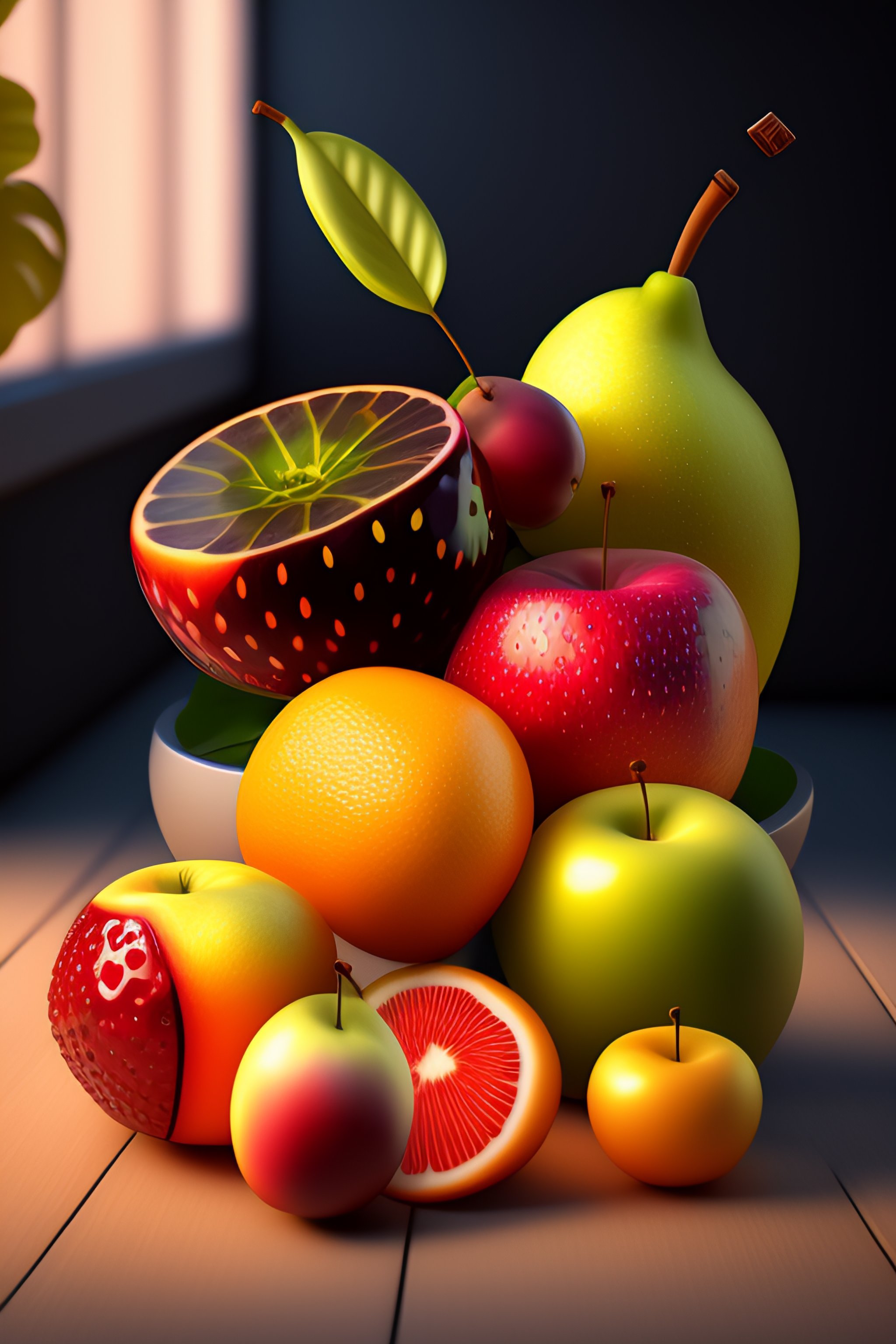 Lexica - Fruit still life bowl, juicy fruits, highly detailed, digital ...