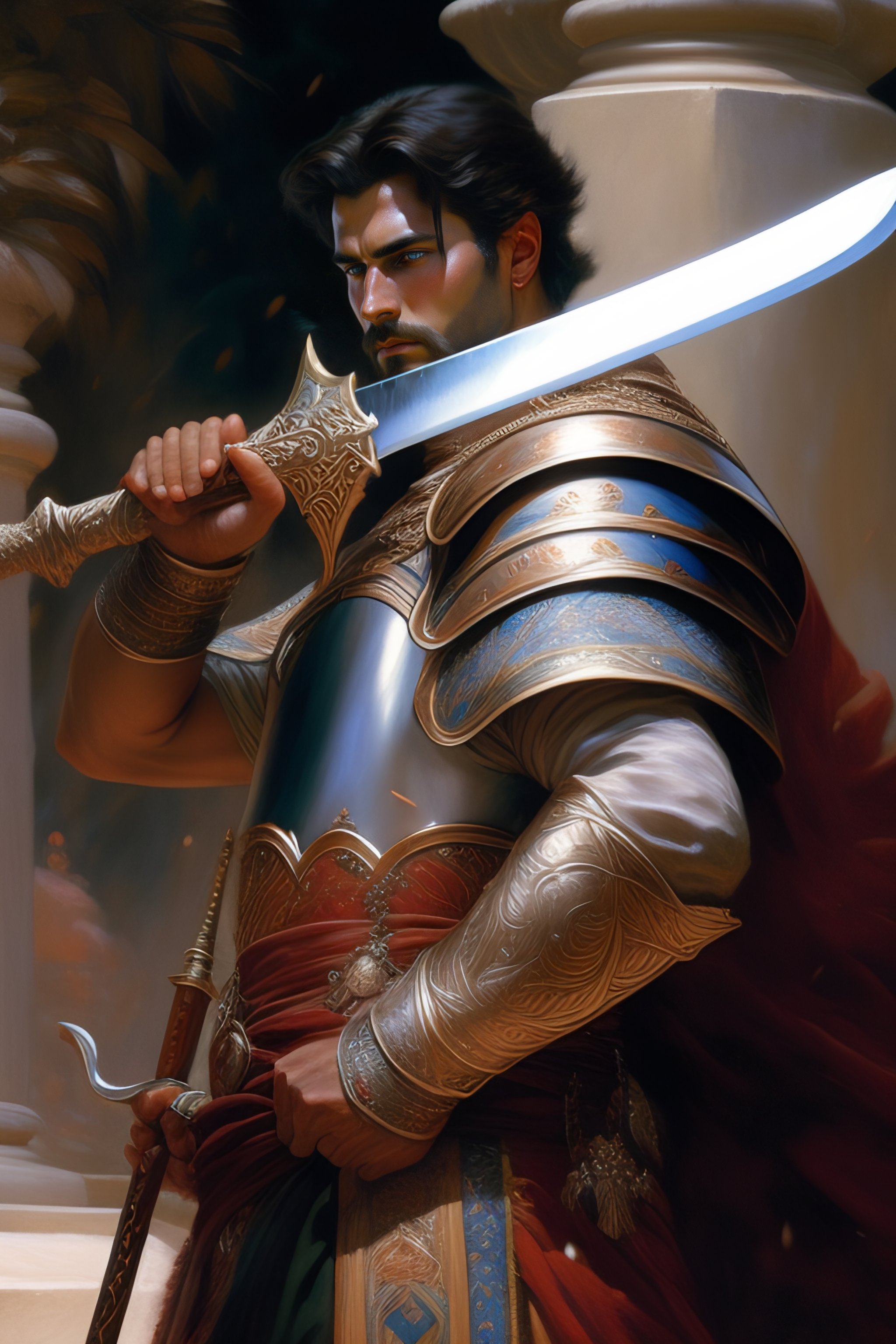 Lexica - Detailed paint of a sword, highly detailed paiting by gaston ...