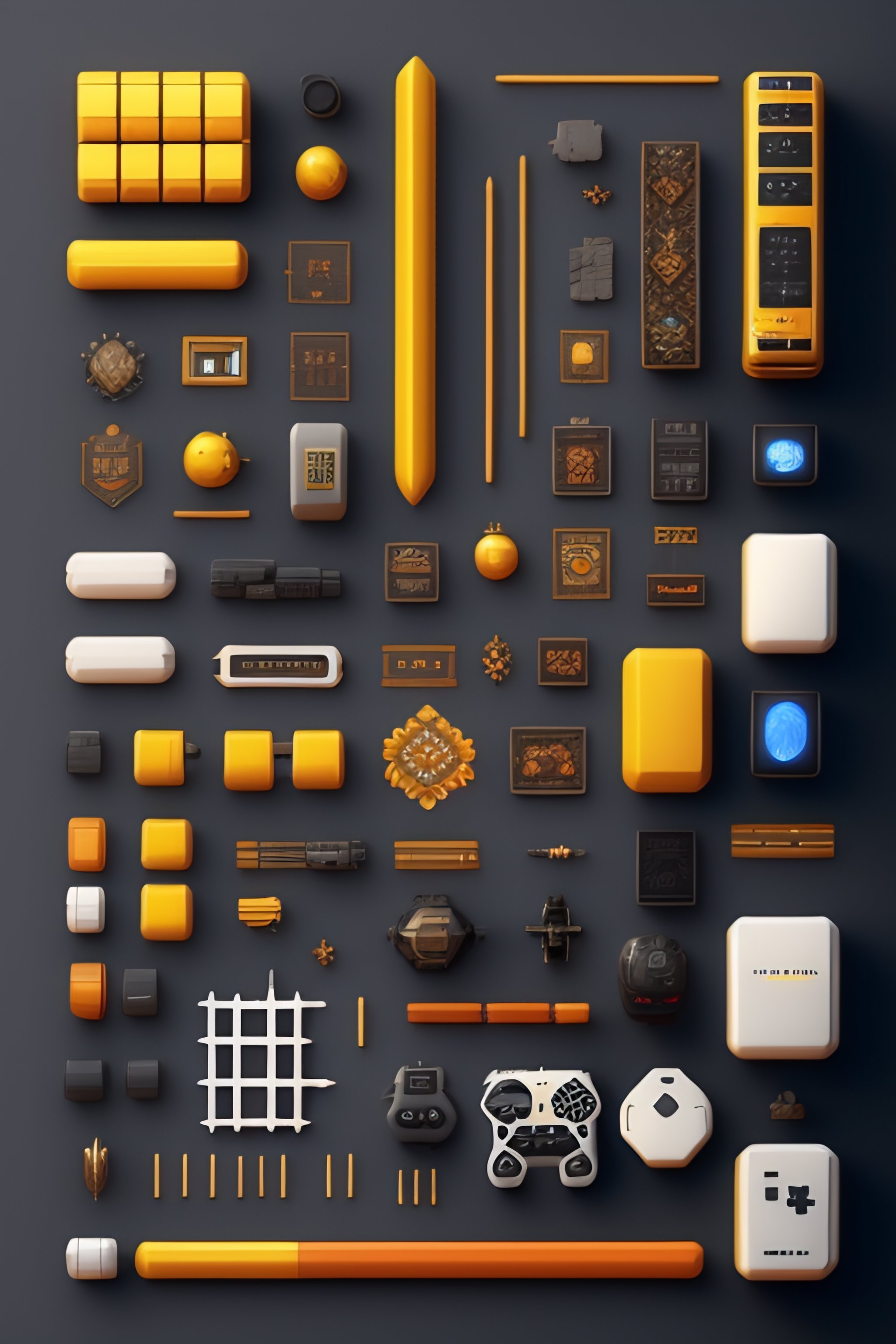 Lexica - Video games, Costumes and props, Knolling, Knolling layout ...