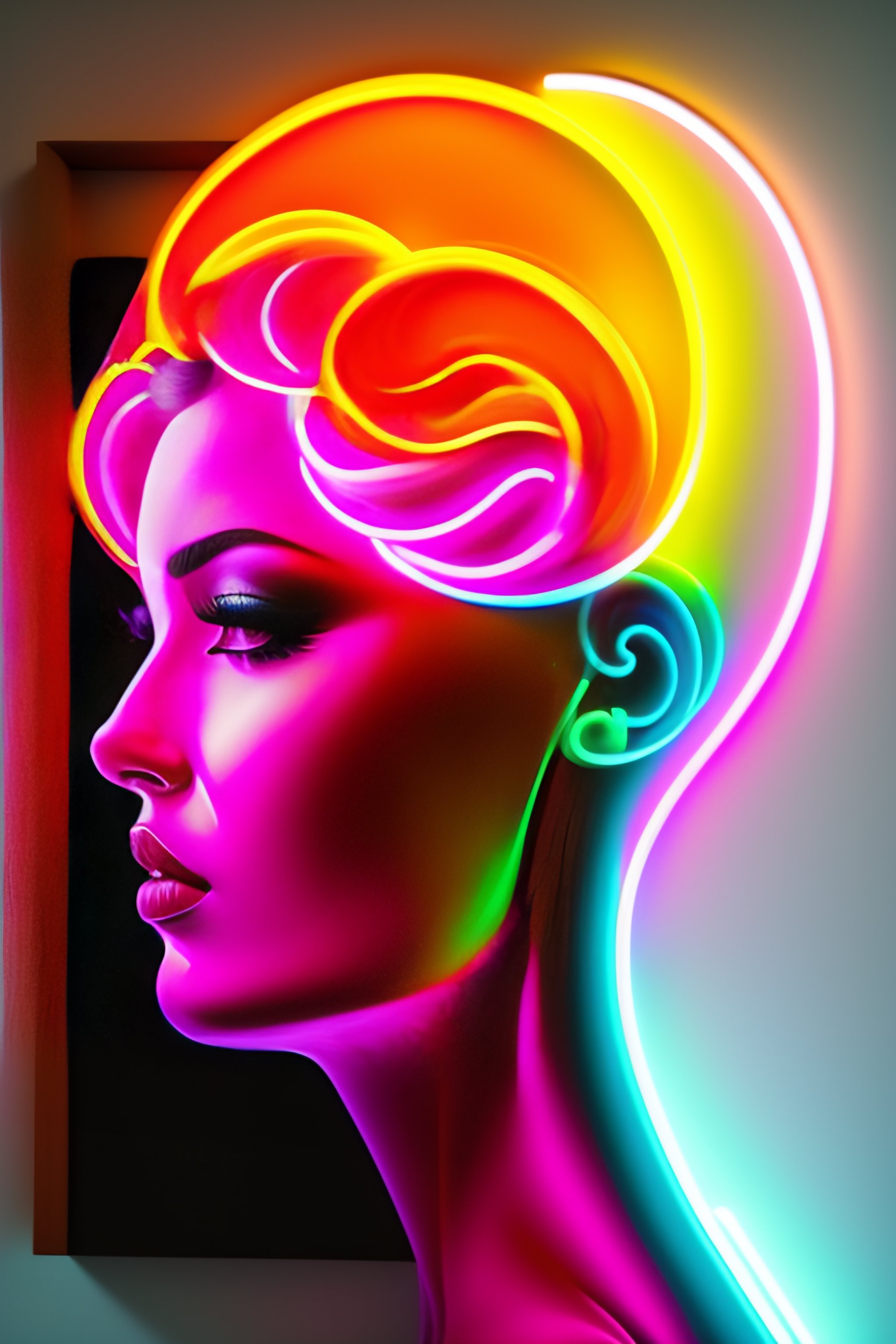 Lexica - A womens body 3 d neon art