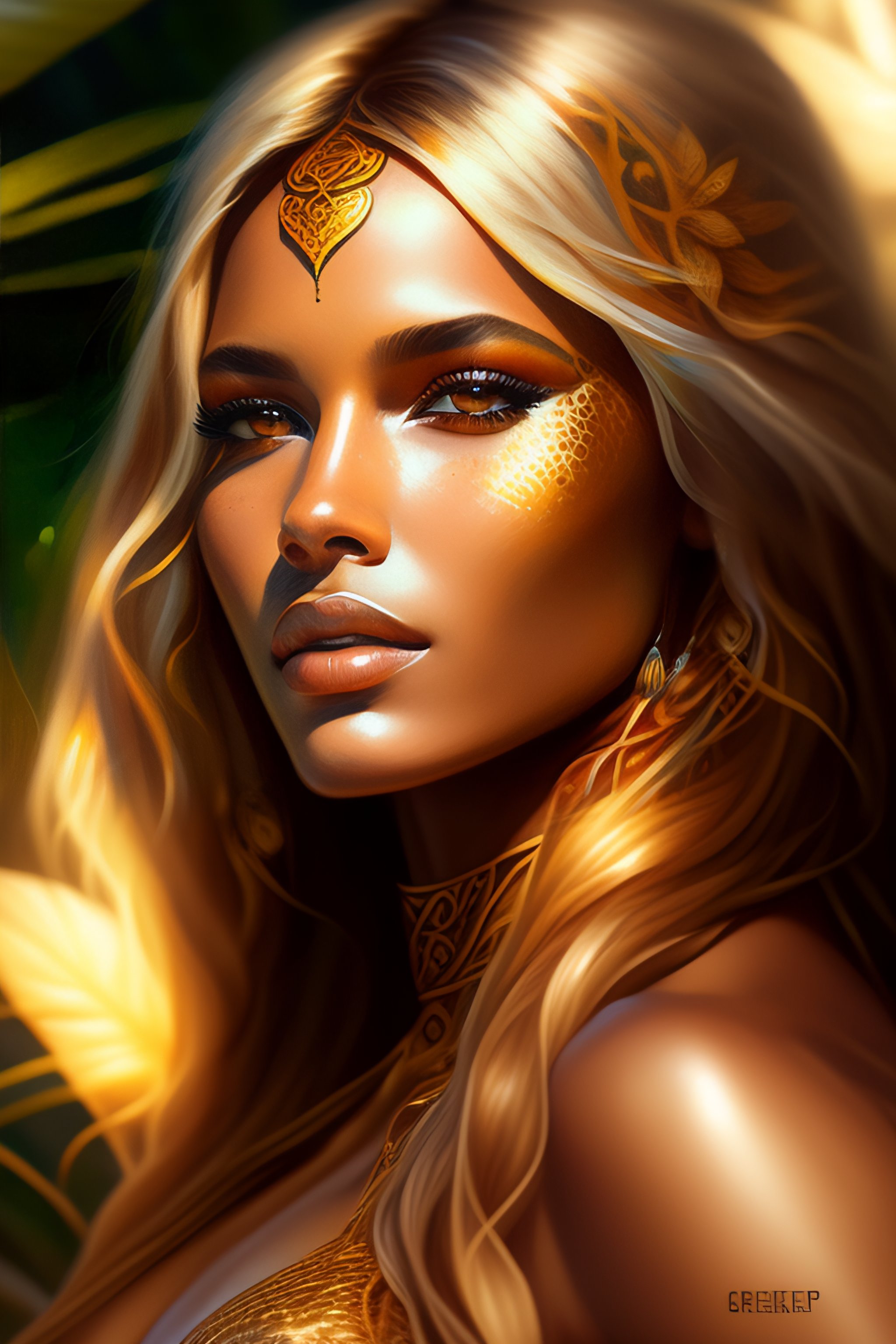 Lexica - Beautiful portrait of an attractive jungle girl, cheeta print ...