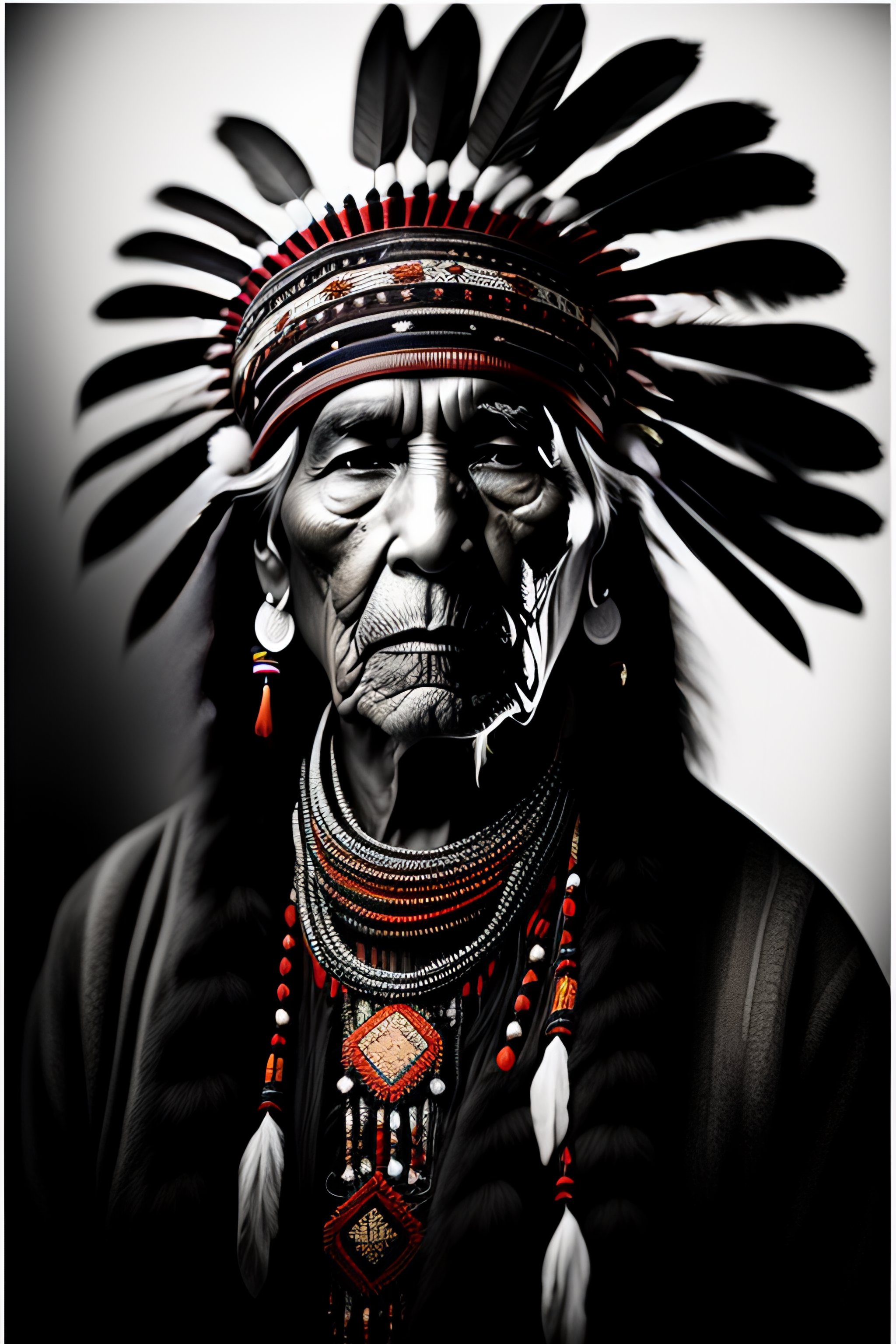 Lexica - Stoic native american elder in a rembrandt style with ...