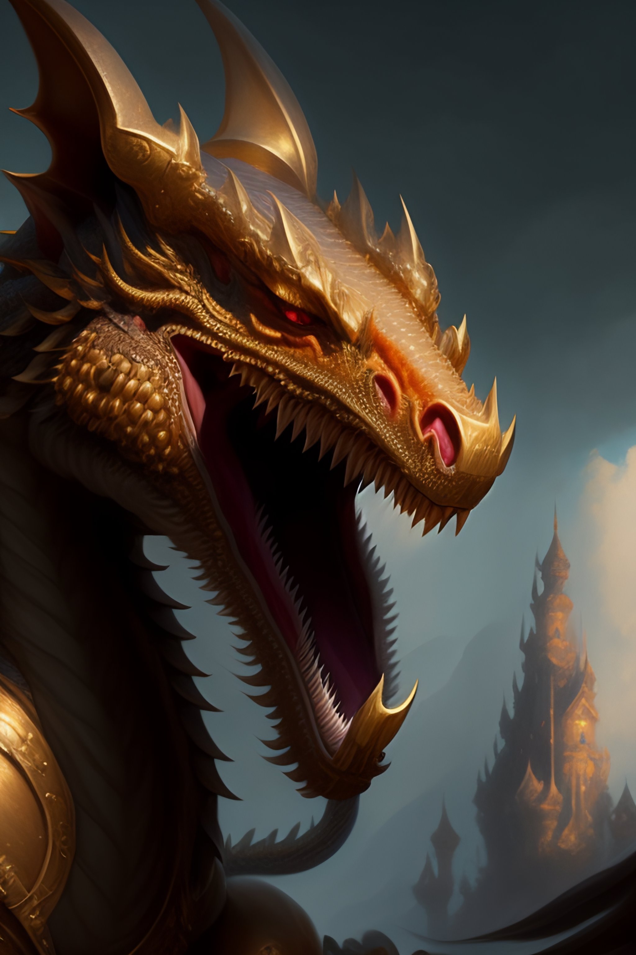 Lexica - A detailed portrait of a 5 headed dragon illustrator, by ...