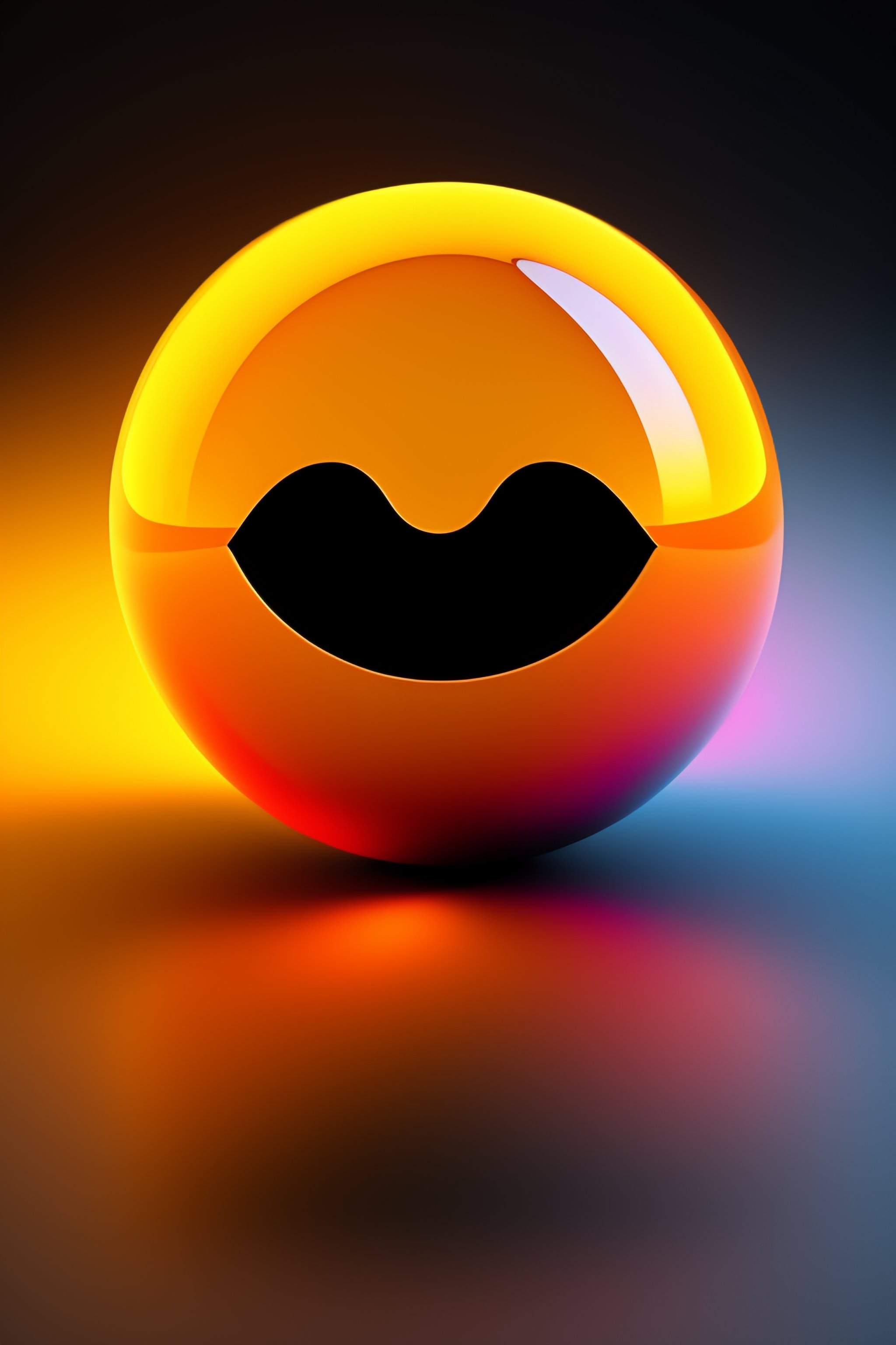 Lexica - Emoticon crying , black background, big , 3d render , as ...