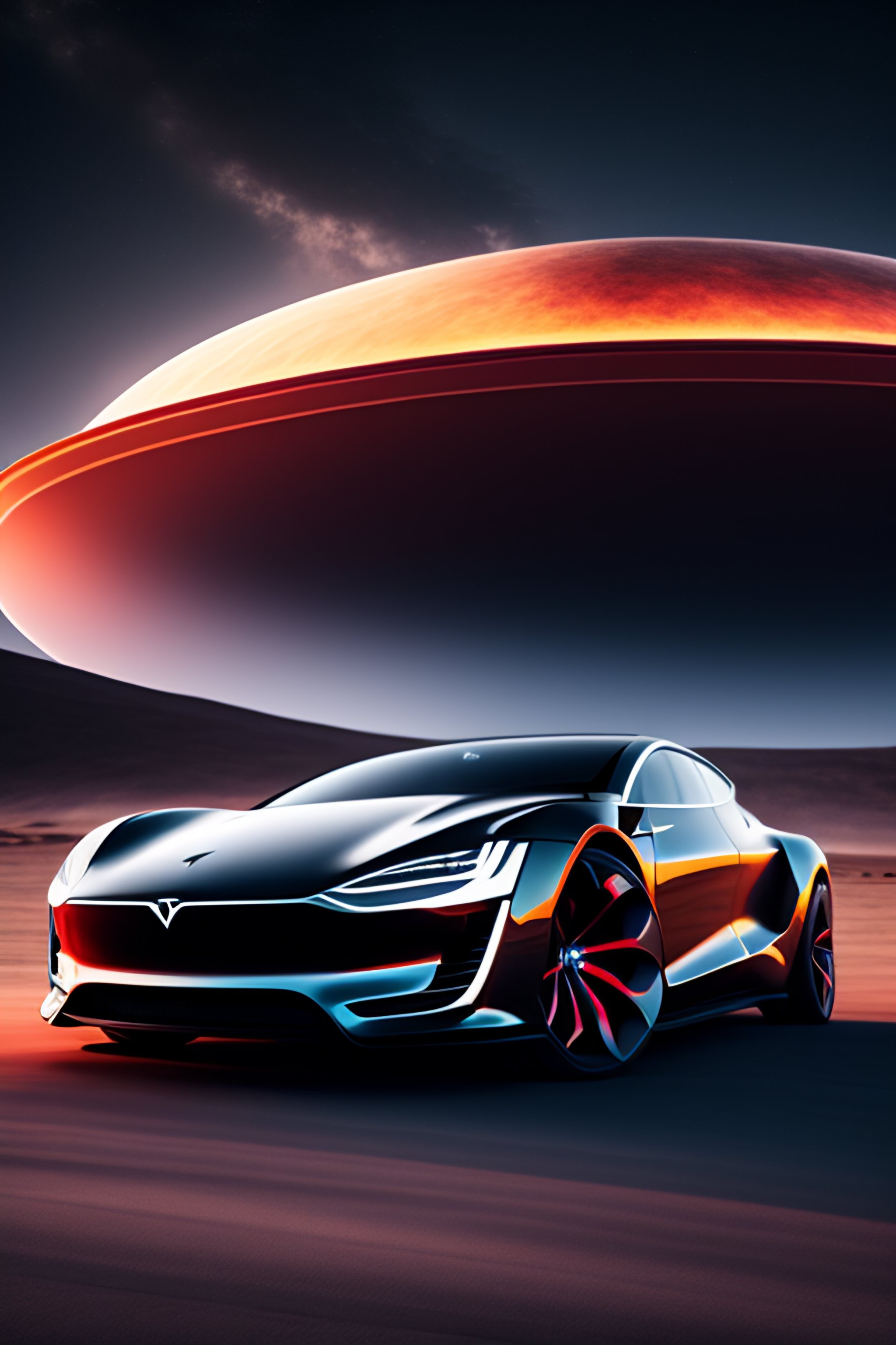 Lexica - 50mm Photograph of tesla starship designed by Lamborghini ...