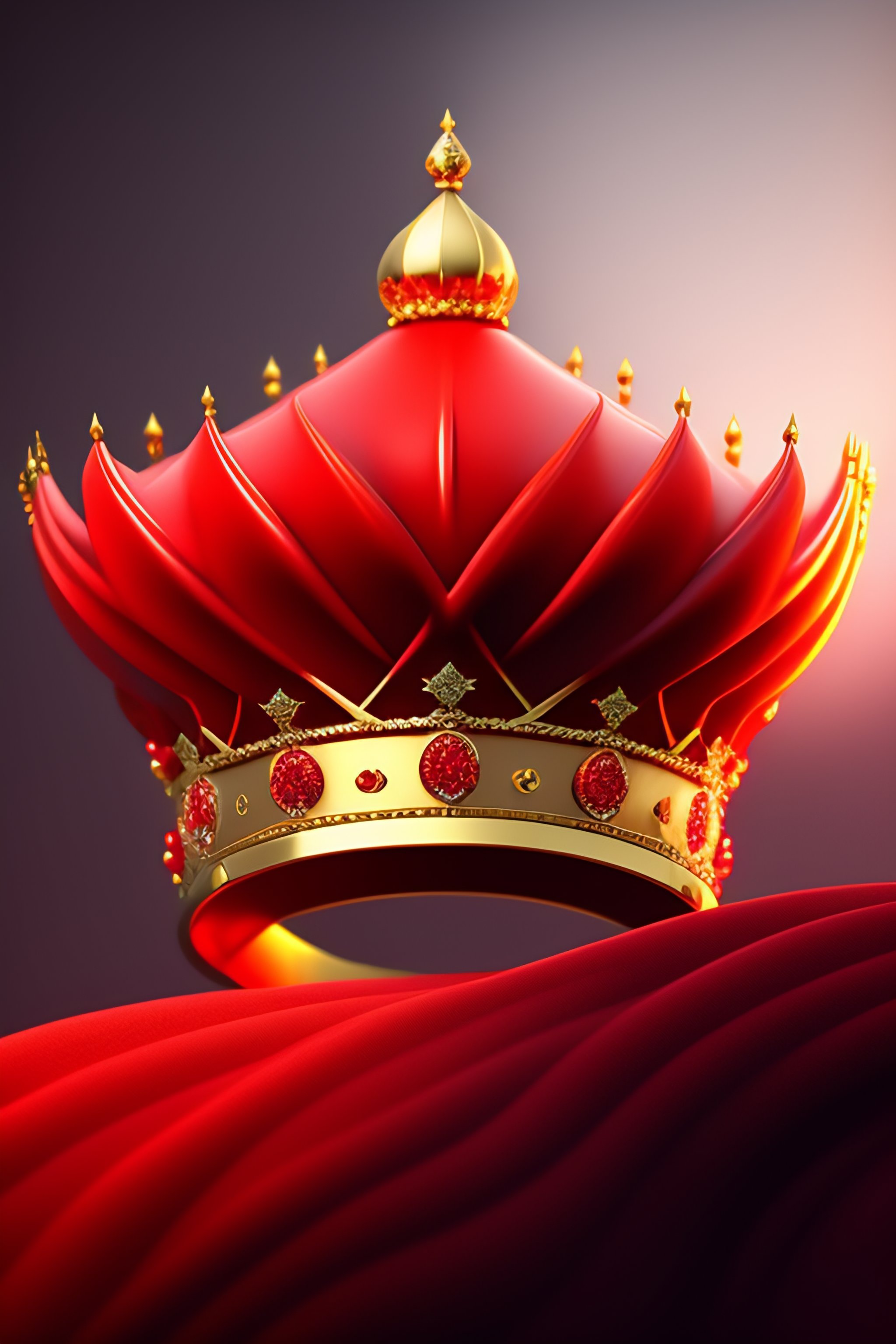 Lexica - A digital art banner with a red crown in the center.