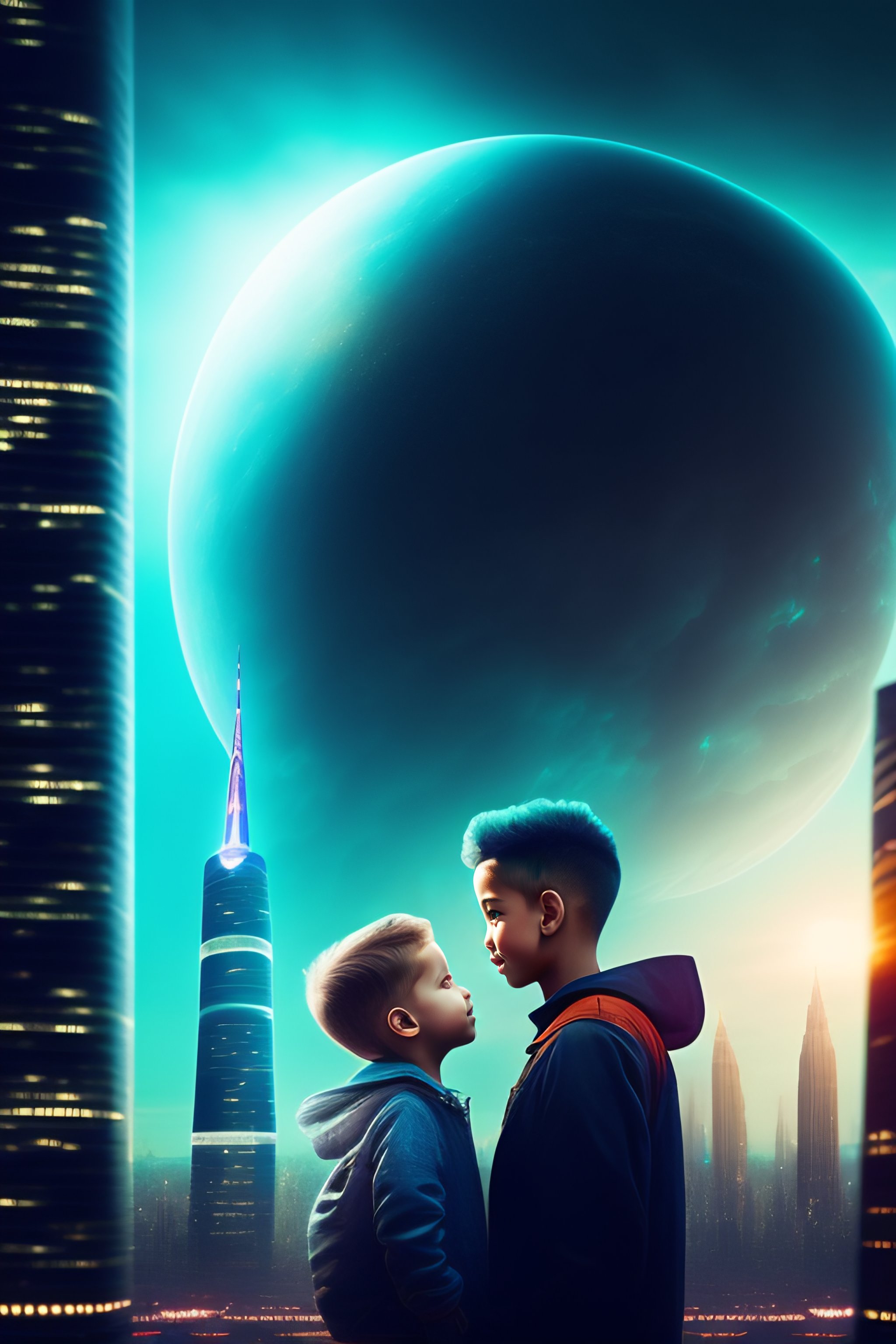 Lexica - Alien human boy with human mother in the big city detailed 4k ...