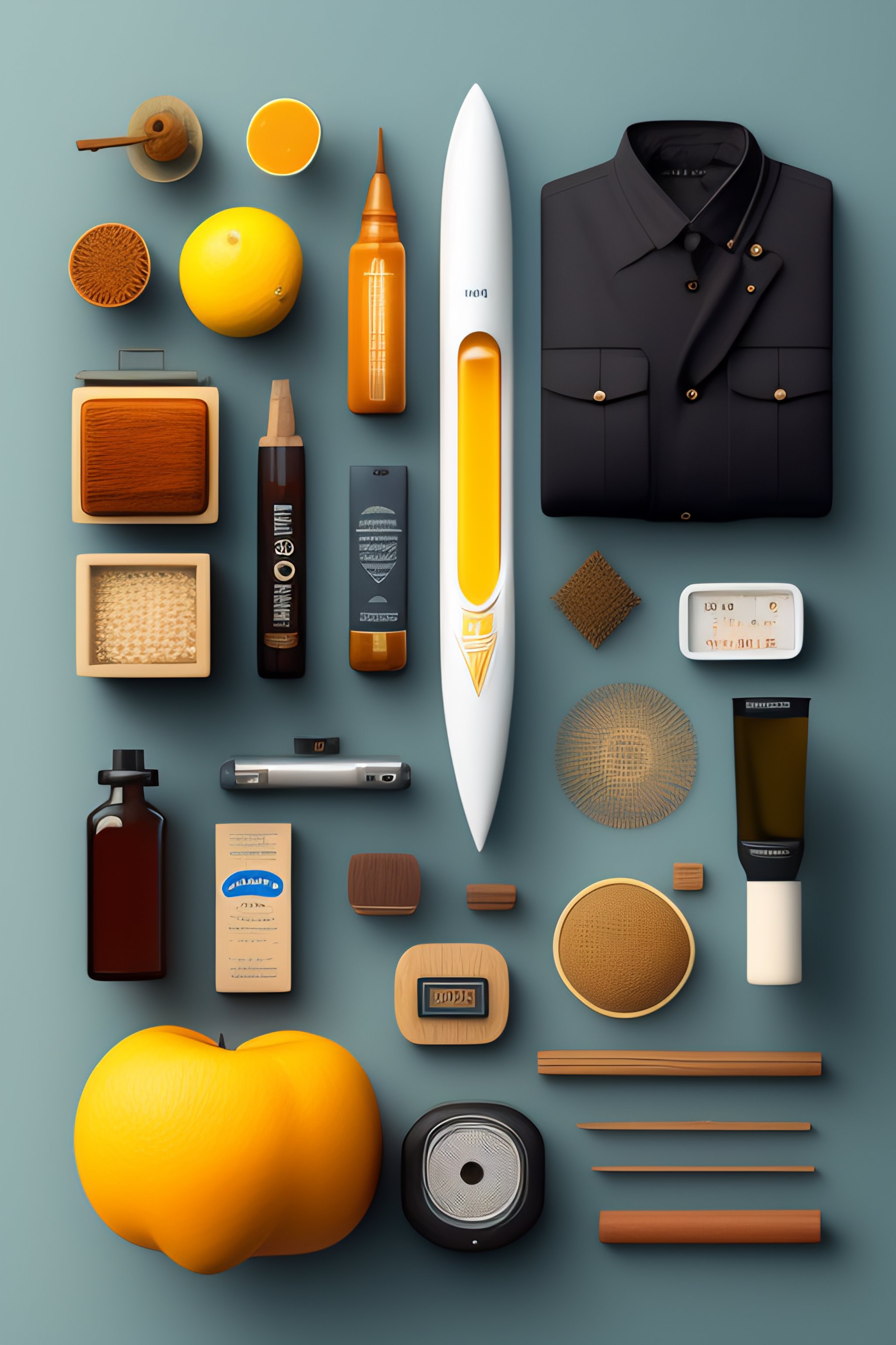Lexica - Prompt: '[television], Costumes and props, Knolling, flat lay ...