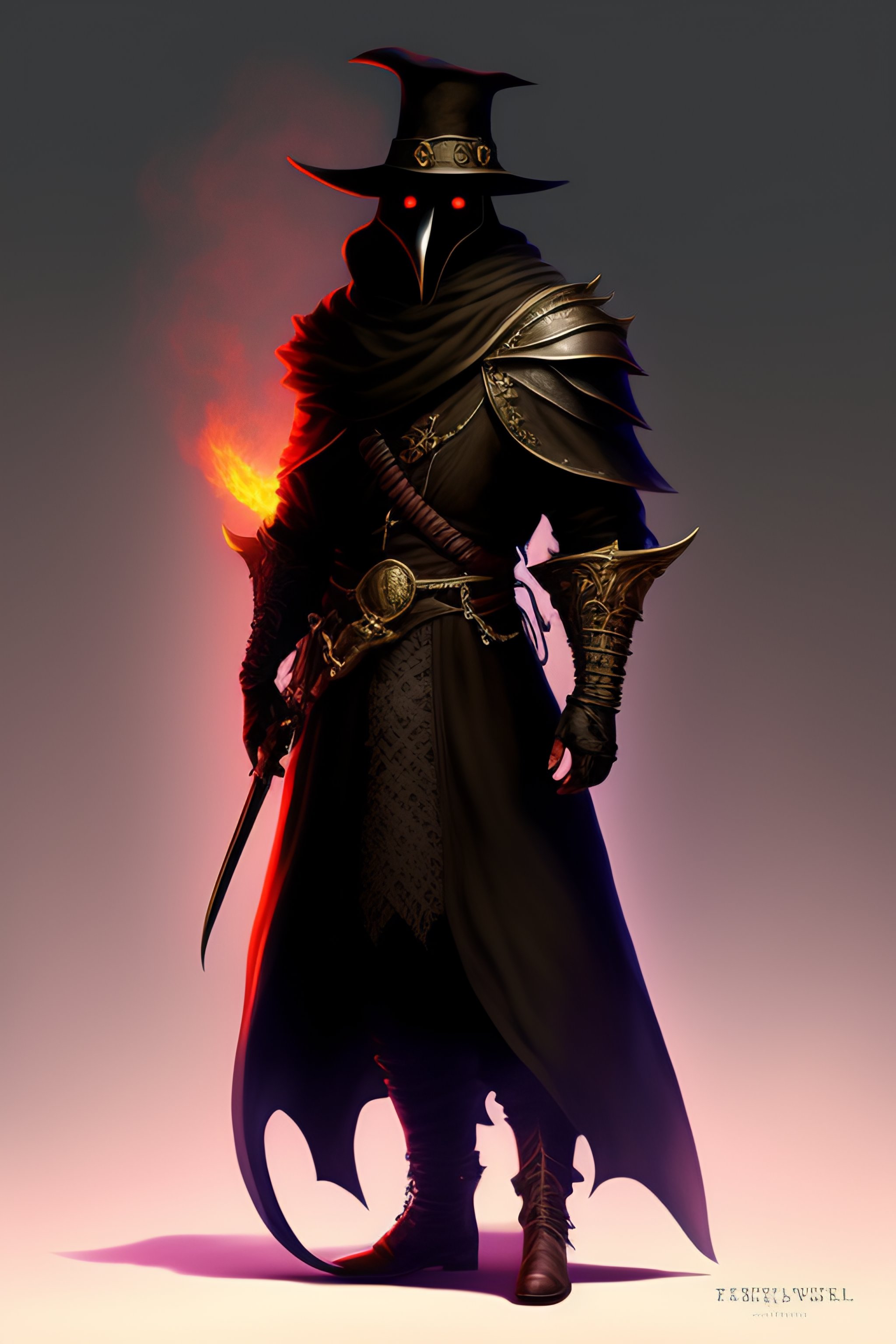 Lexica - Dark hell colors of a plague doctor dark souls concept art