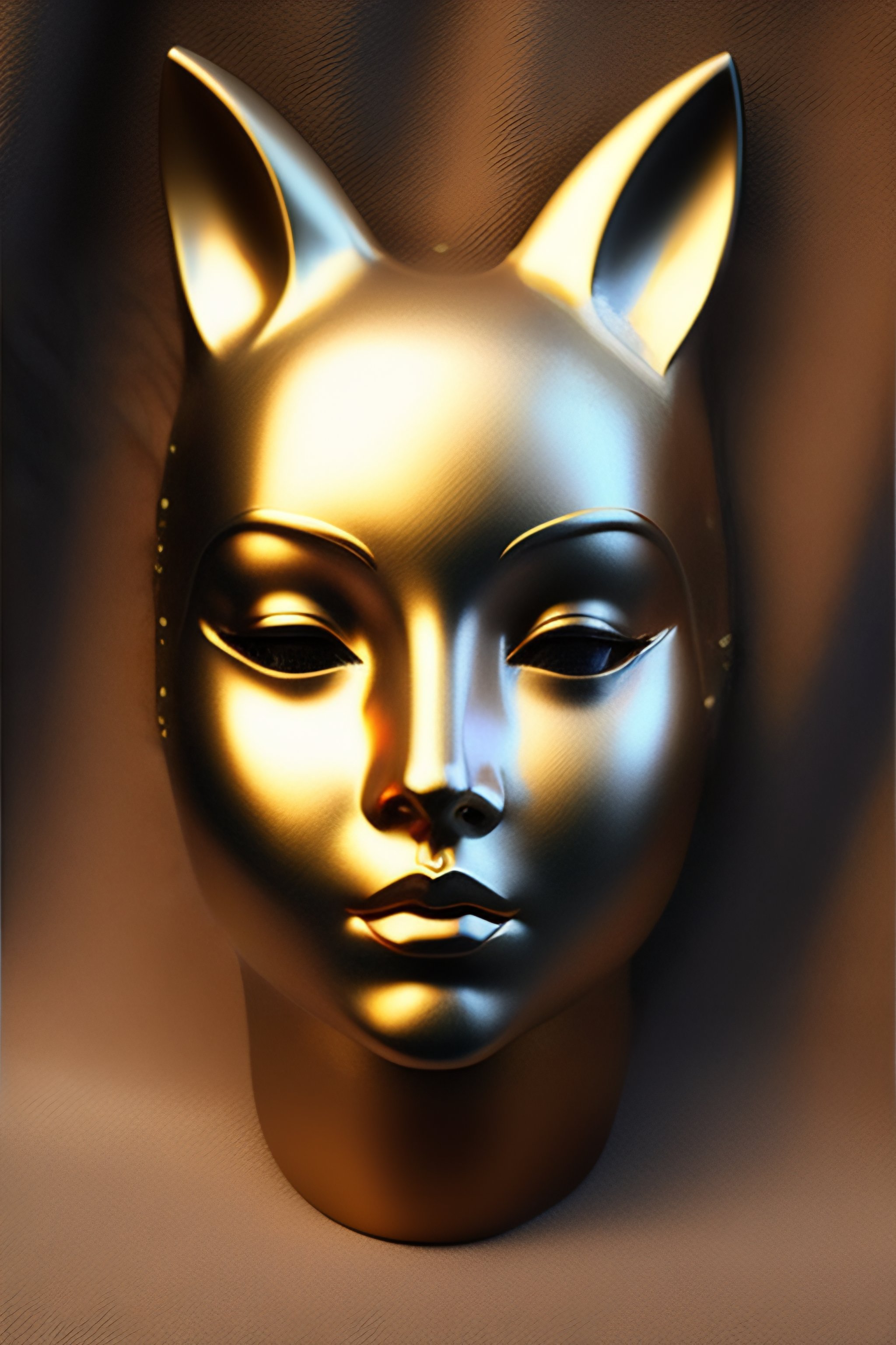 Lexica - Realistic face blonde light dark forest rabbit mask