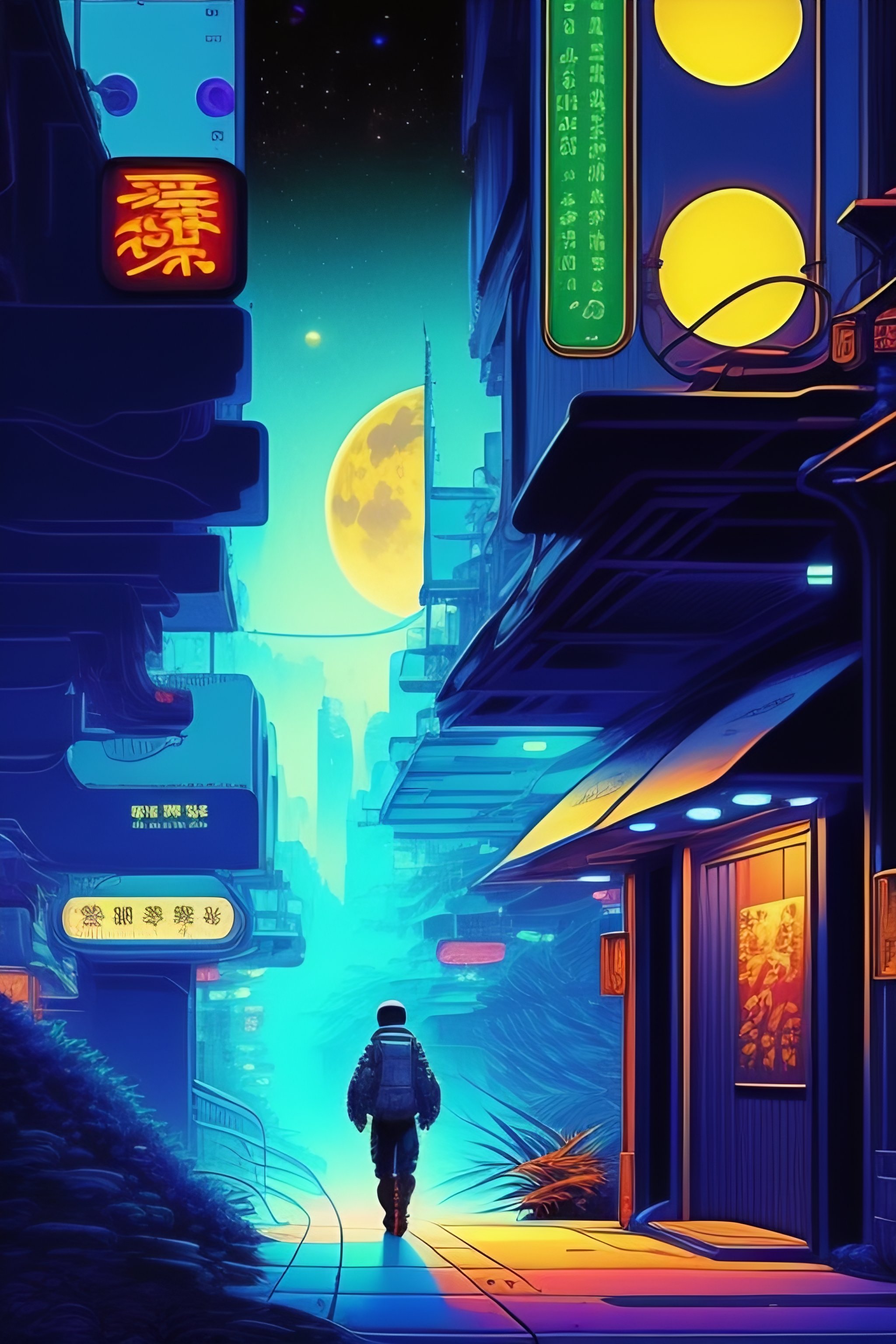 Lexica - Vintage 90's anime style environmental wide shot of a chaotic ...