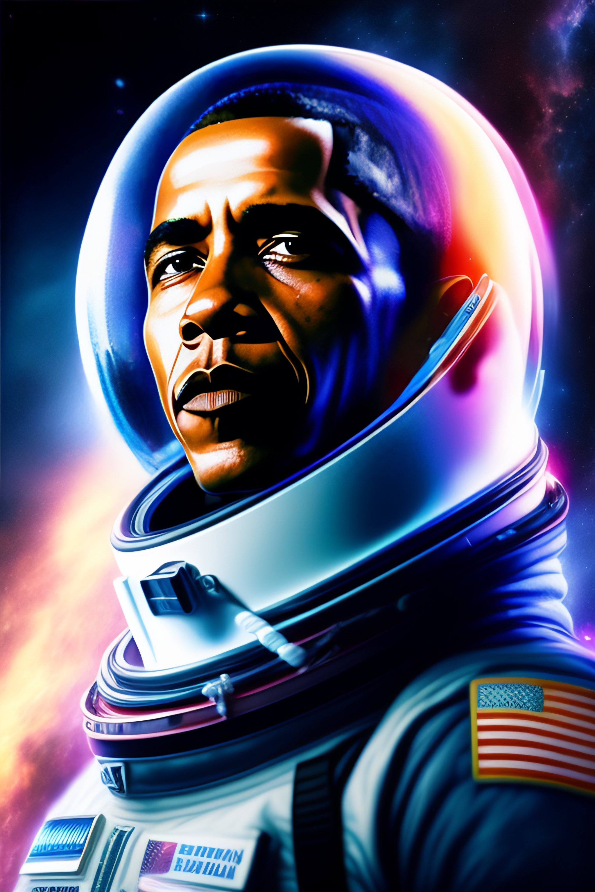 Lexica - Barack obama in space, cartoon, hyper realistic face, 8k,