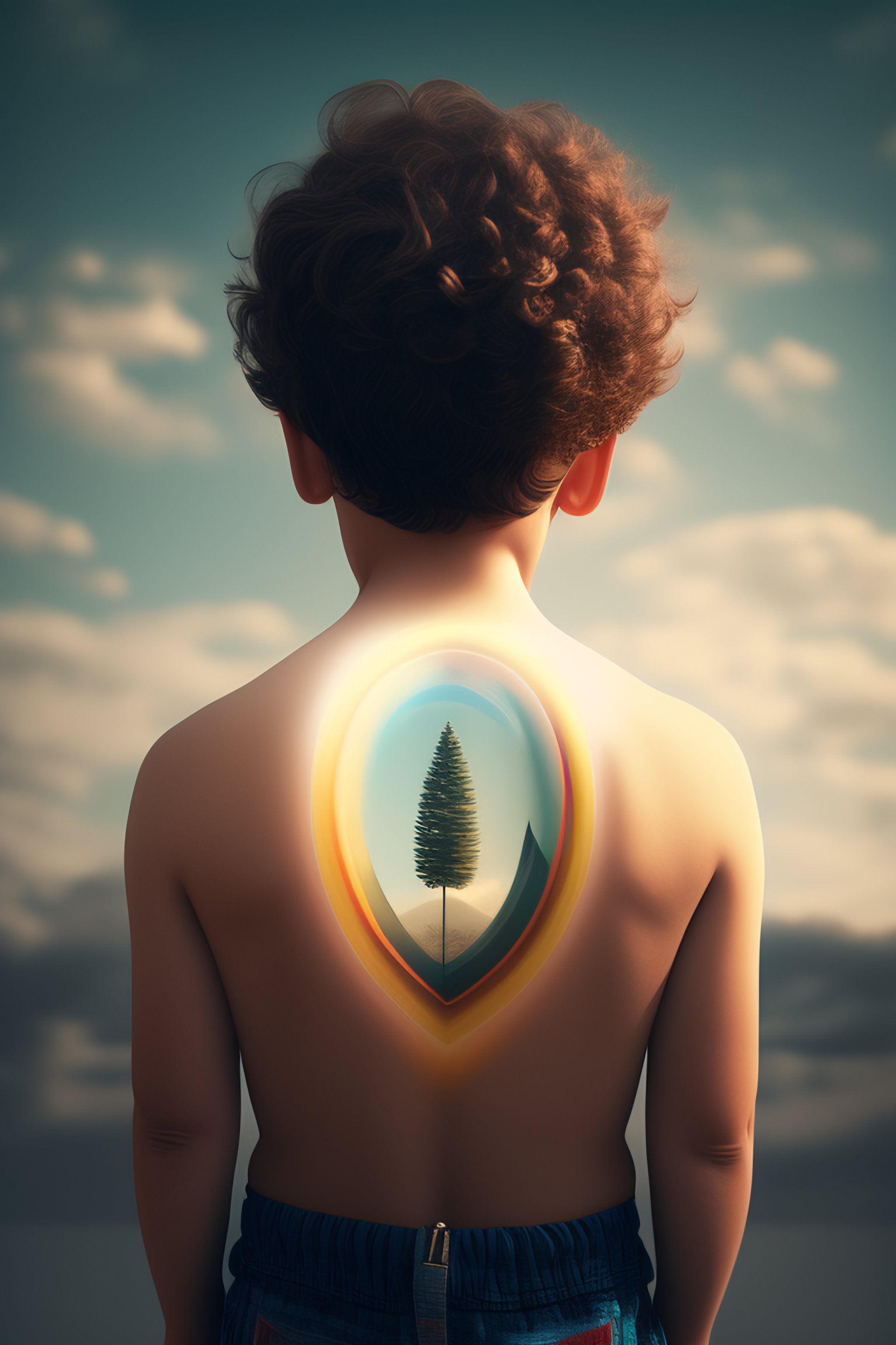 Lexica - An aesthetic boy with his back to the sky, detailed, 8k ...