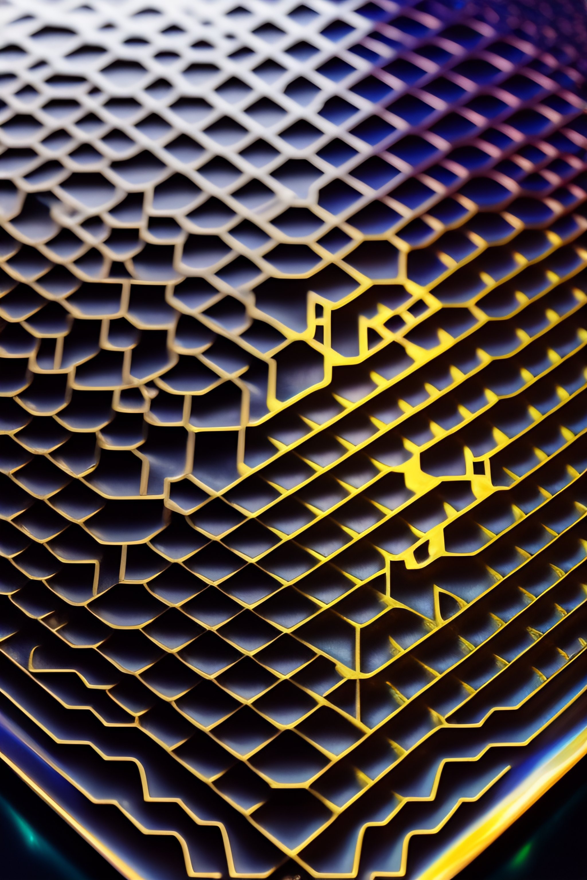 Lexica - Geometric patterns fractal engraved in oil slick metal