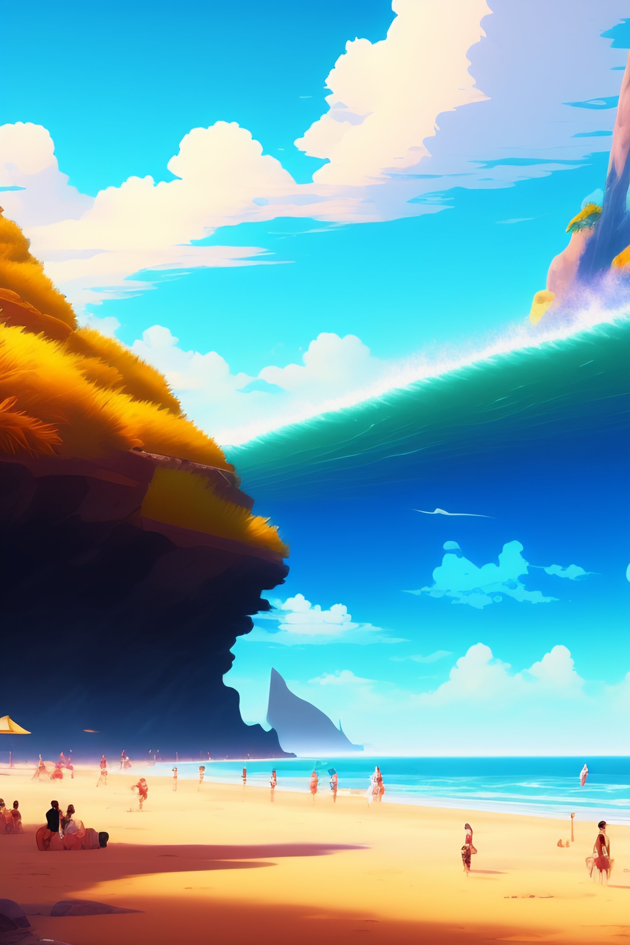 Lexica - Hell Beach anime background