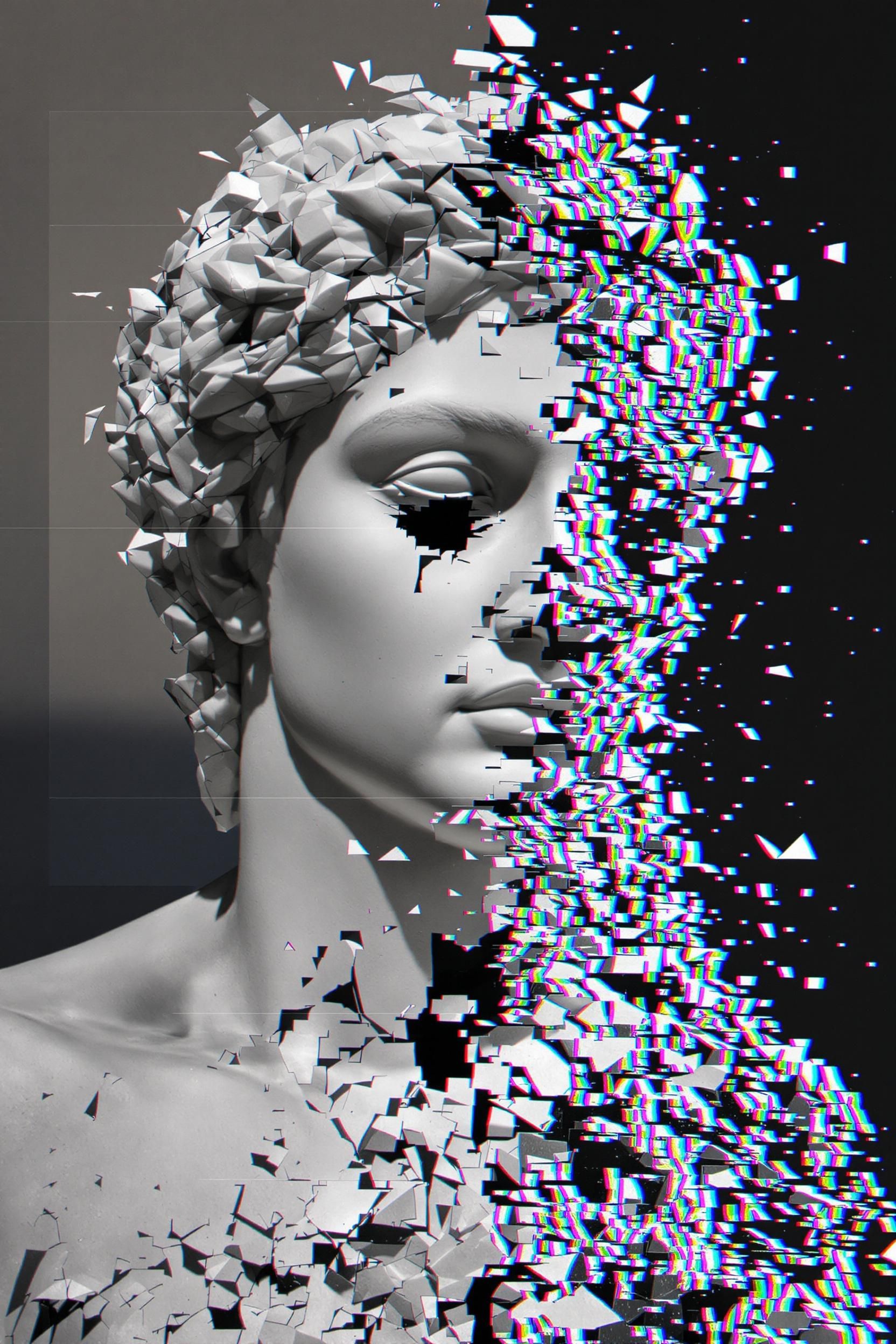 Lexica - Entropic decay, glitch art.