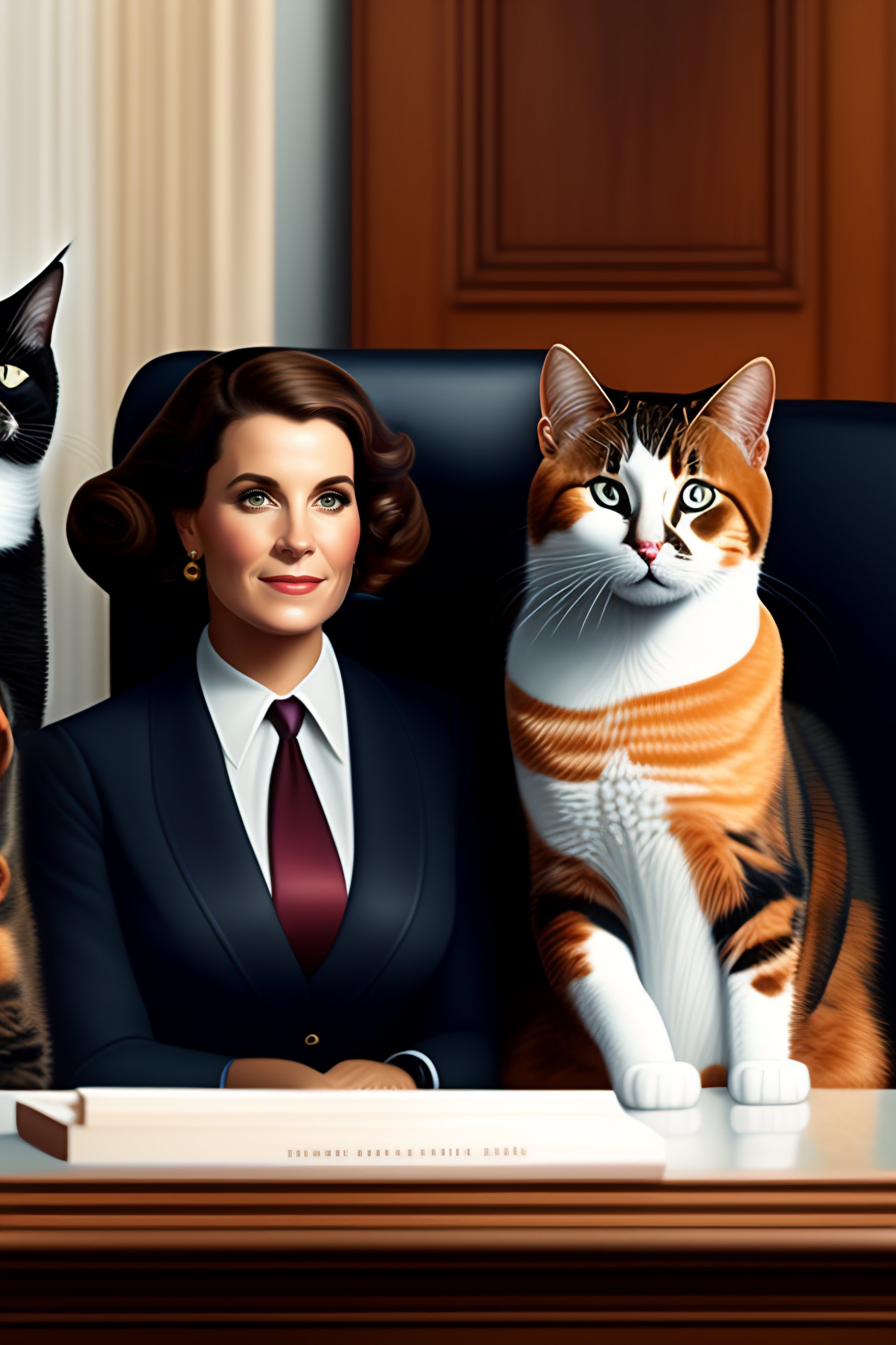 Lexica - Portrait of the office crew as cats