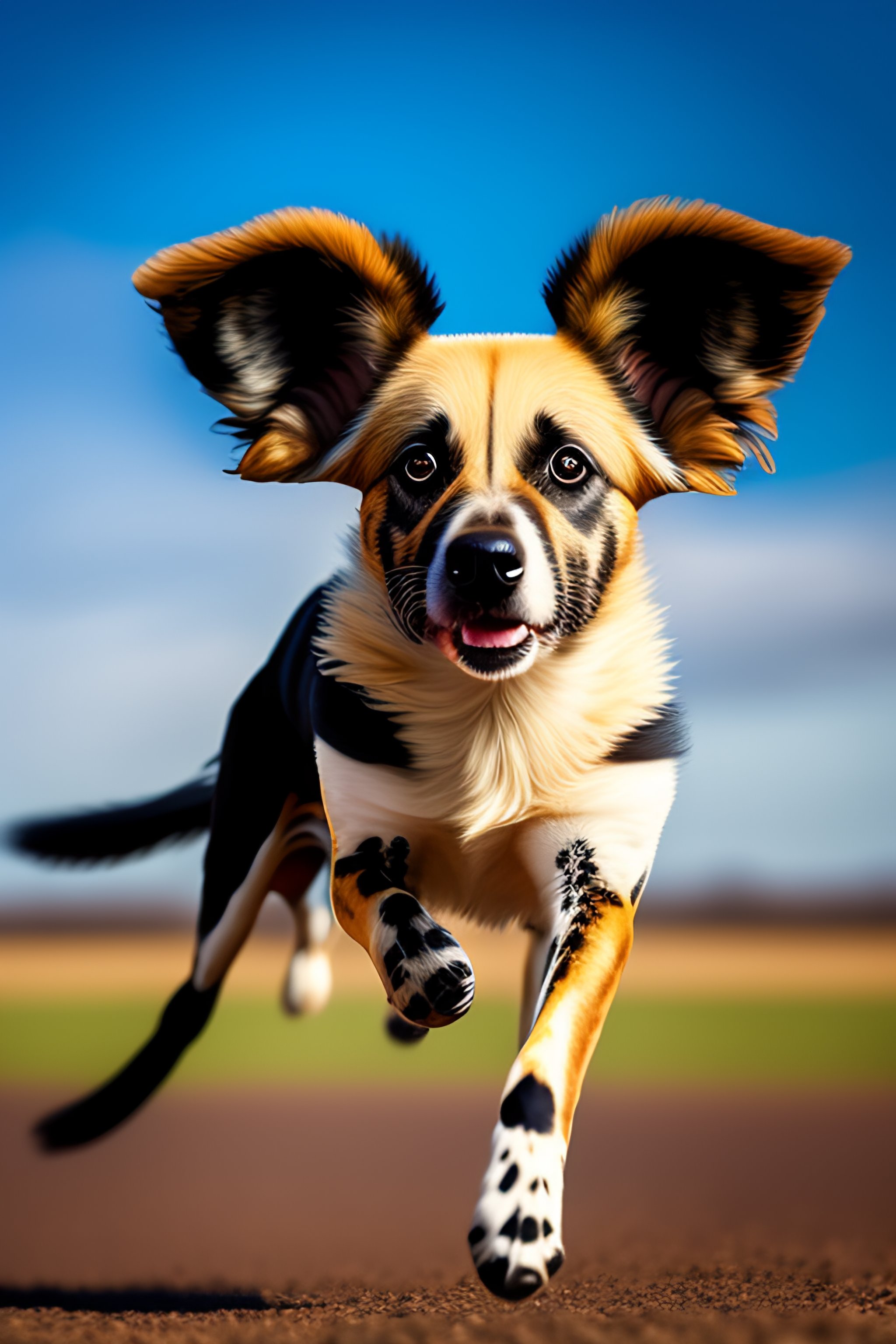 Lexica - A flying wild dog with wings