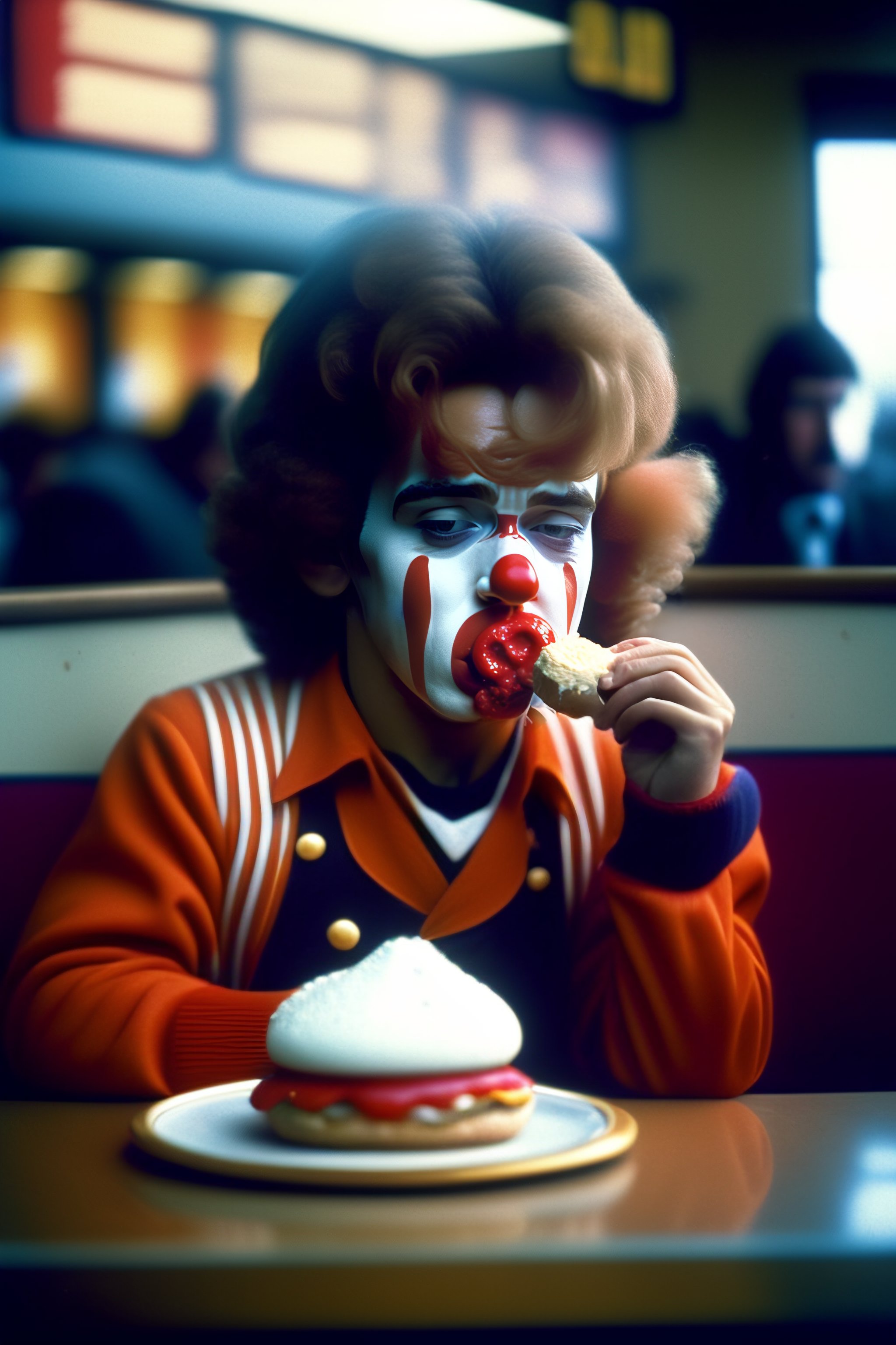 Lexica - A hyper-realistic photograph of macdonald's clown Ronald ...
