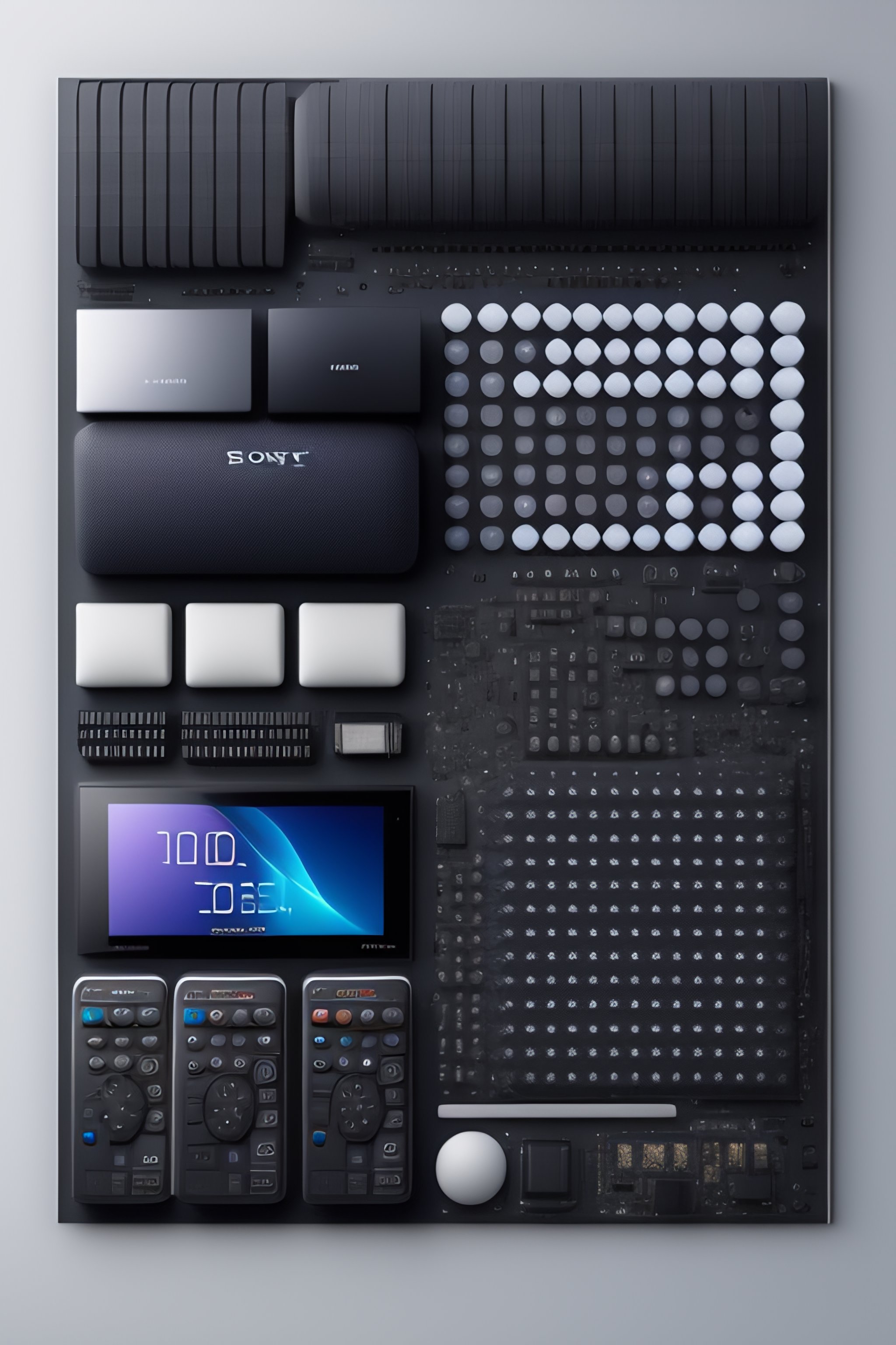 Lexica - Sony WF-S700N, knolling, knolling layout, deconstruction ...
