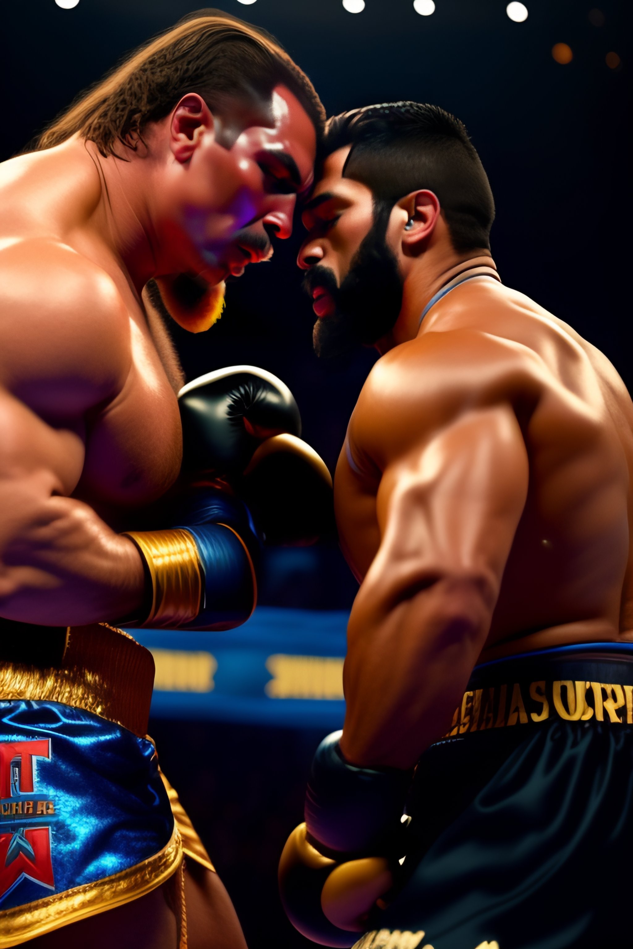 Lexica - Dos hombres luchando en un ring de lucha libre con un fondo ...