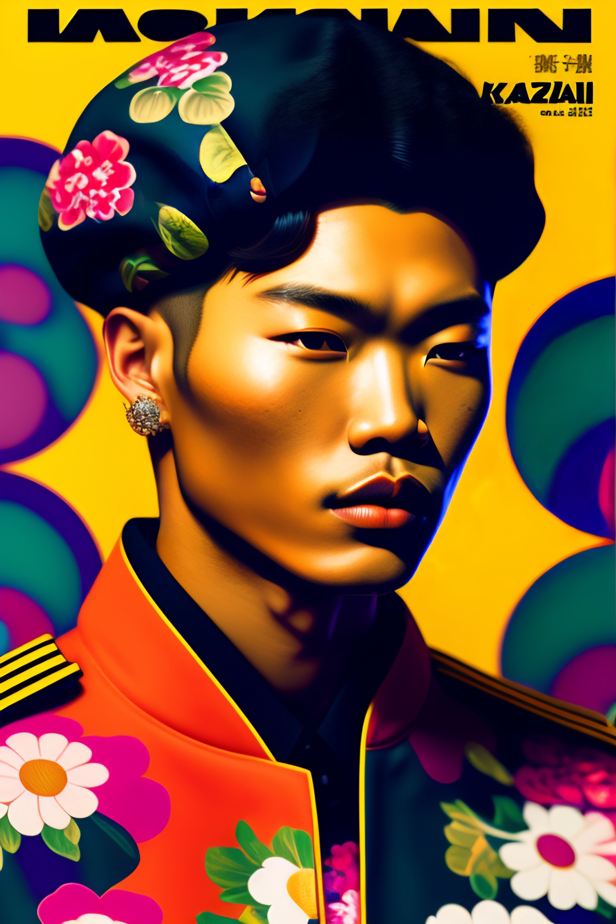 Lexica - Magazine cover poster, upper portrait of male soldier wearing ...