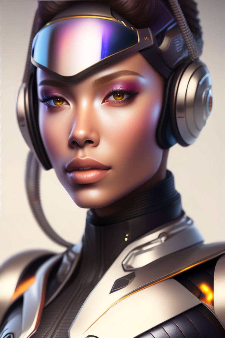 Lexica - Robocop woman full body floating in outer space in a lotus ...