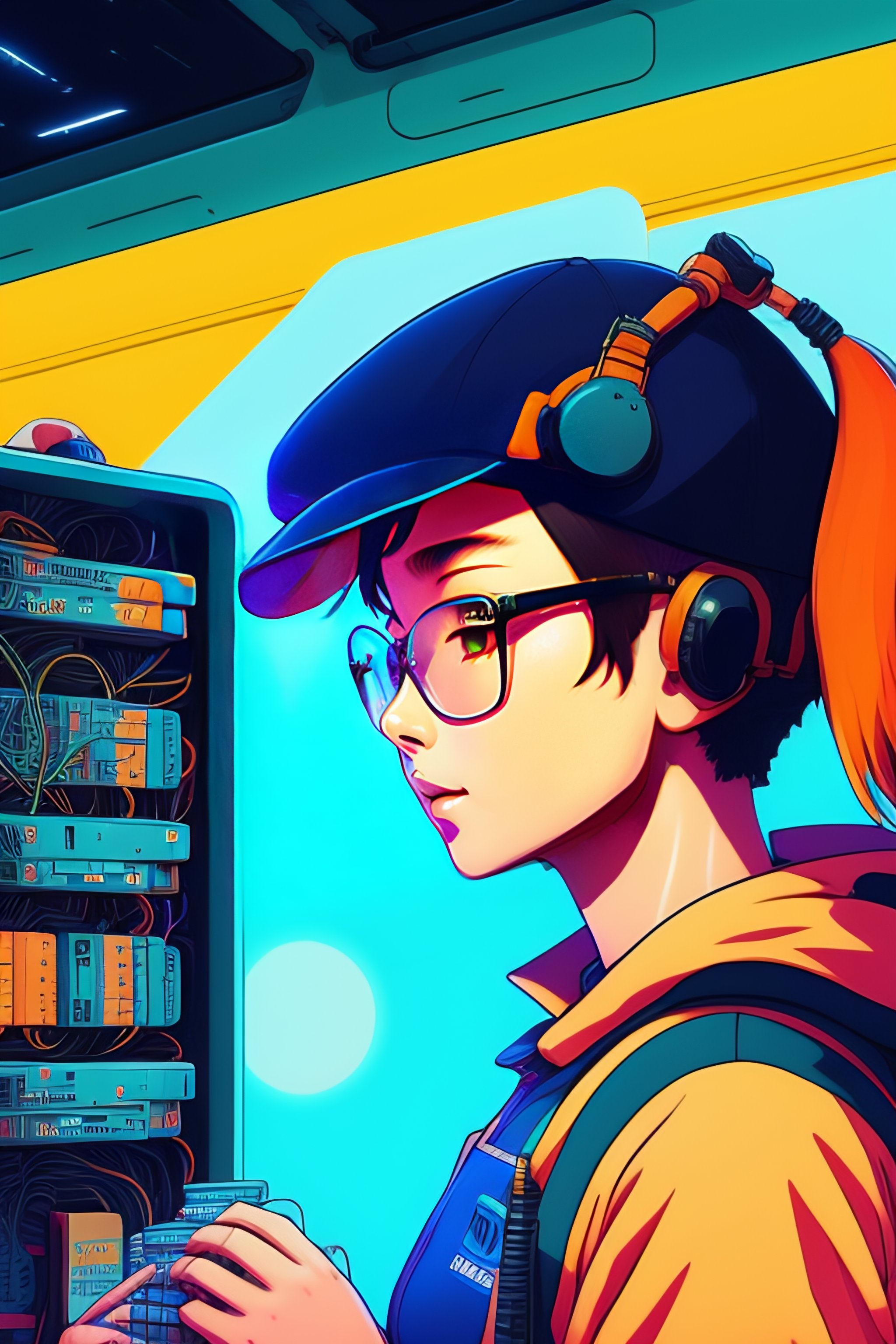 Lexica - Photo of a computer technician in the space, style of laurie ...