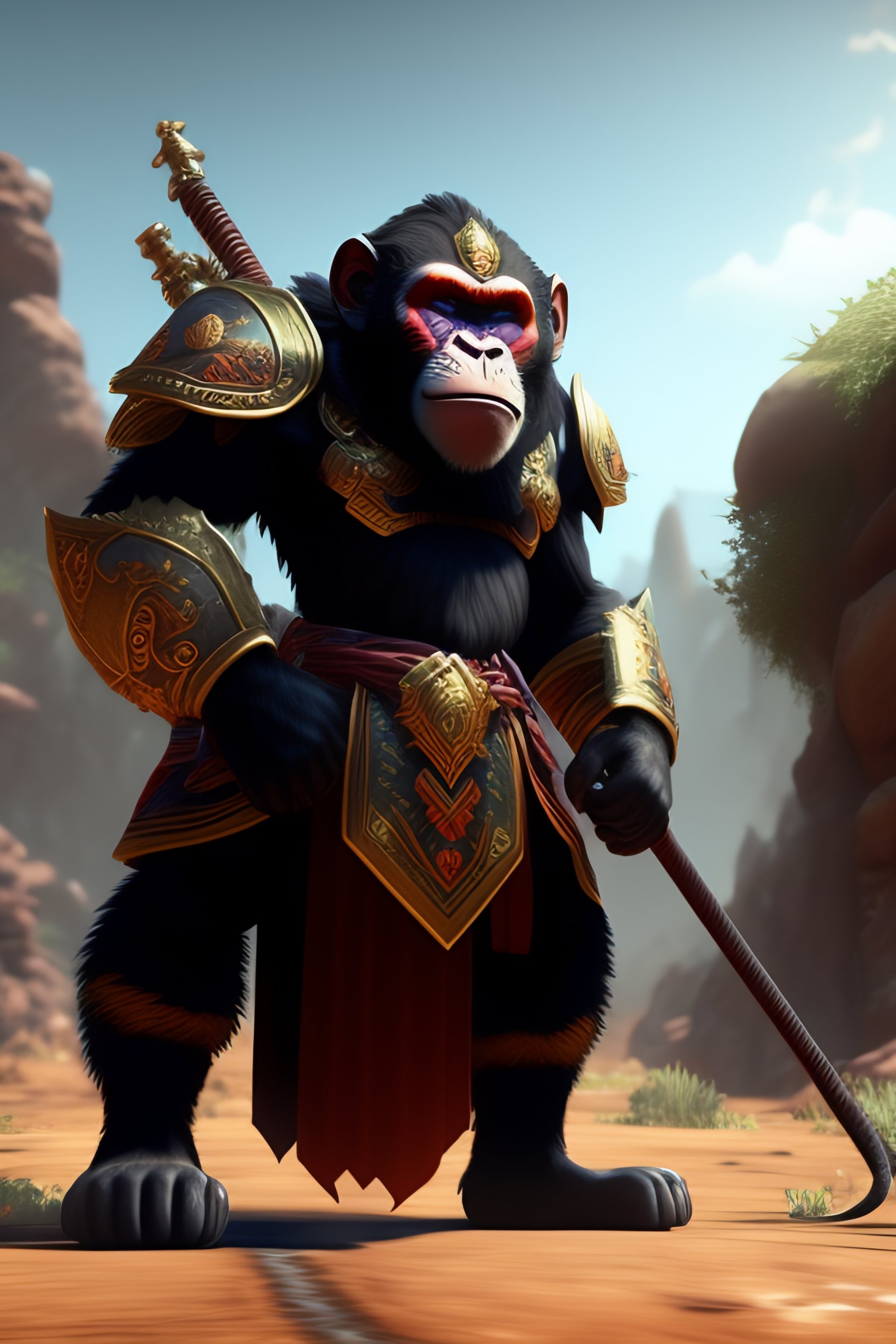 Lexica - Powerful Monkey Armored , Realistic , detailed, Rpg style ...