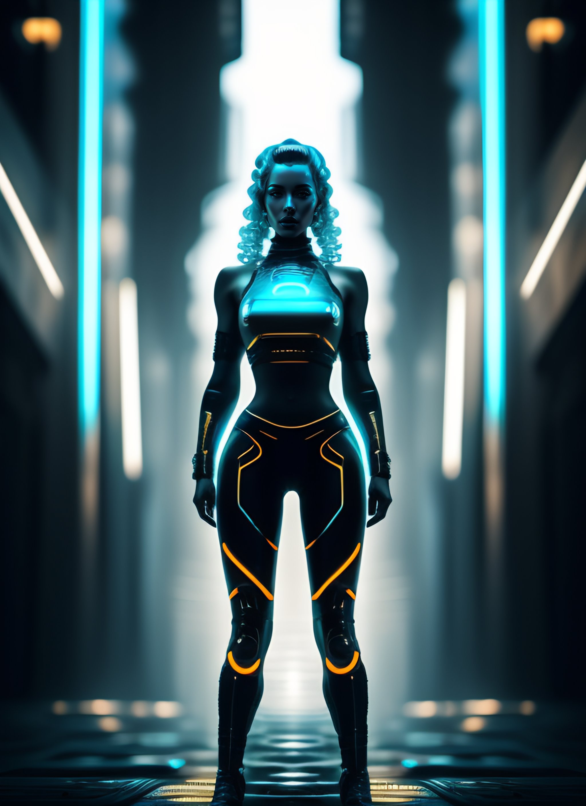Lexica - Hologram of a dancing female cyborg, metropolis, cyber punk ...