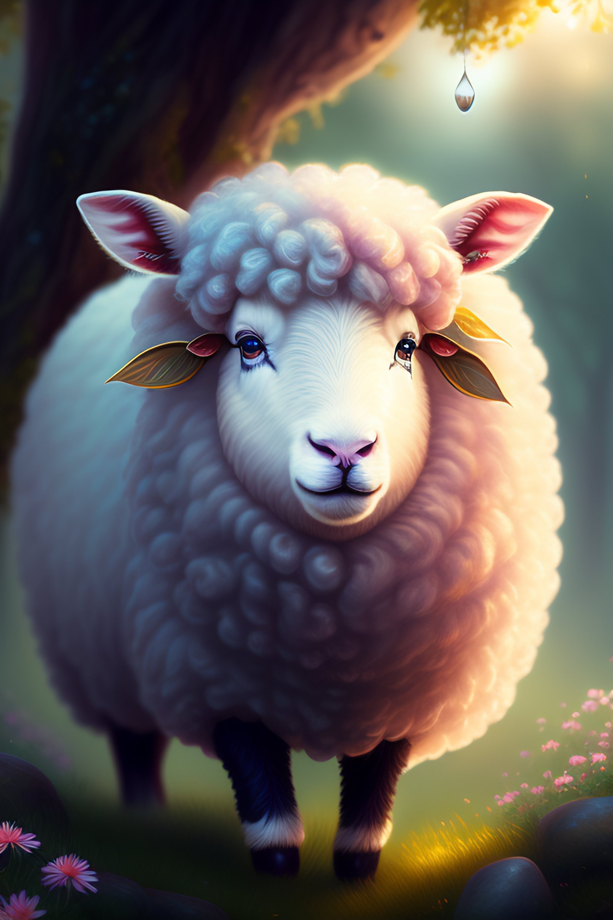 Lexica - A cute sheep in the dreamy forest, fantasy, dreamlike, 8 k ...