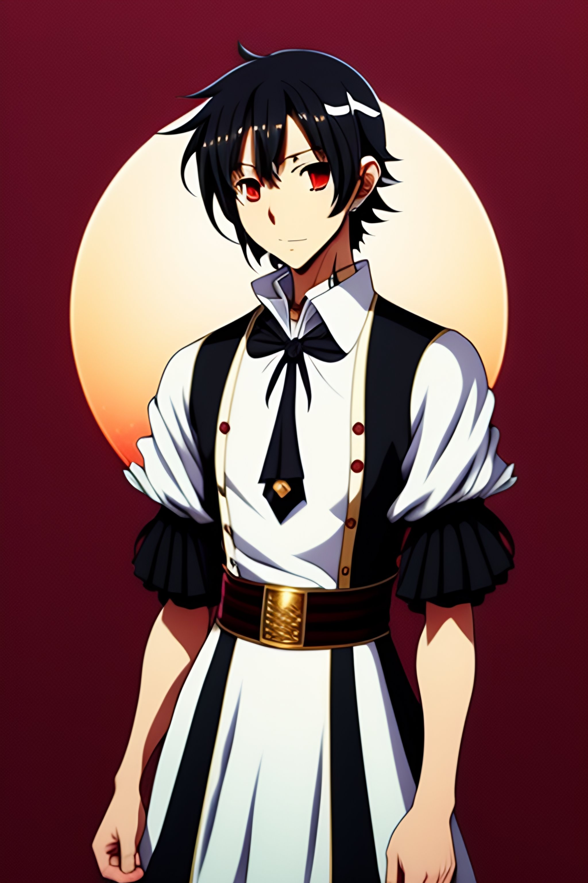 Lexica - Anime style, man dressed as a maid, smoking