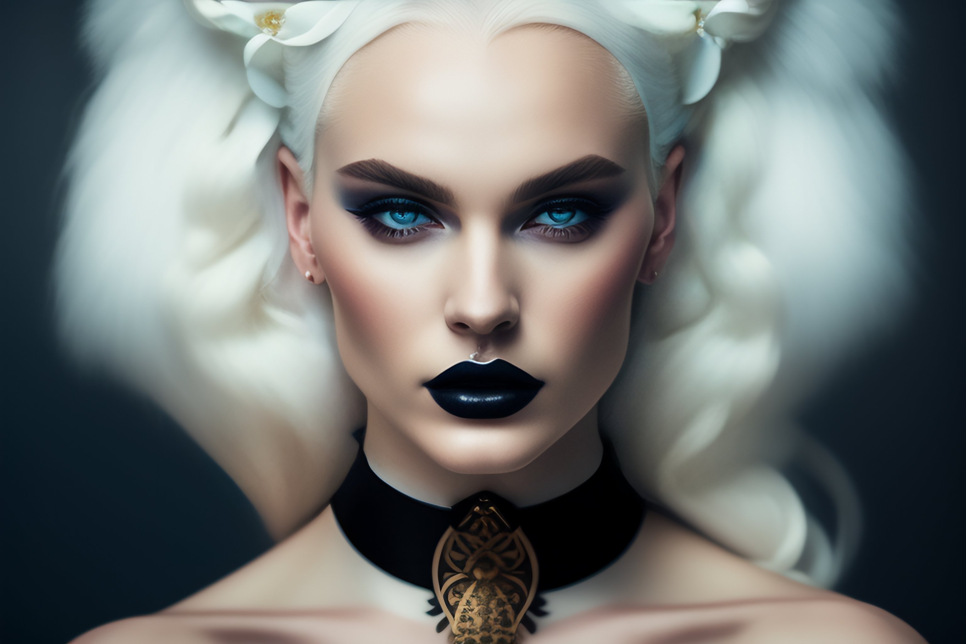Lexica - A portrait of a beautiful gothic white girl, divine goddess ...