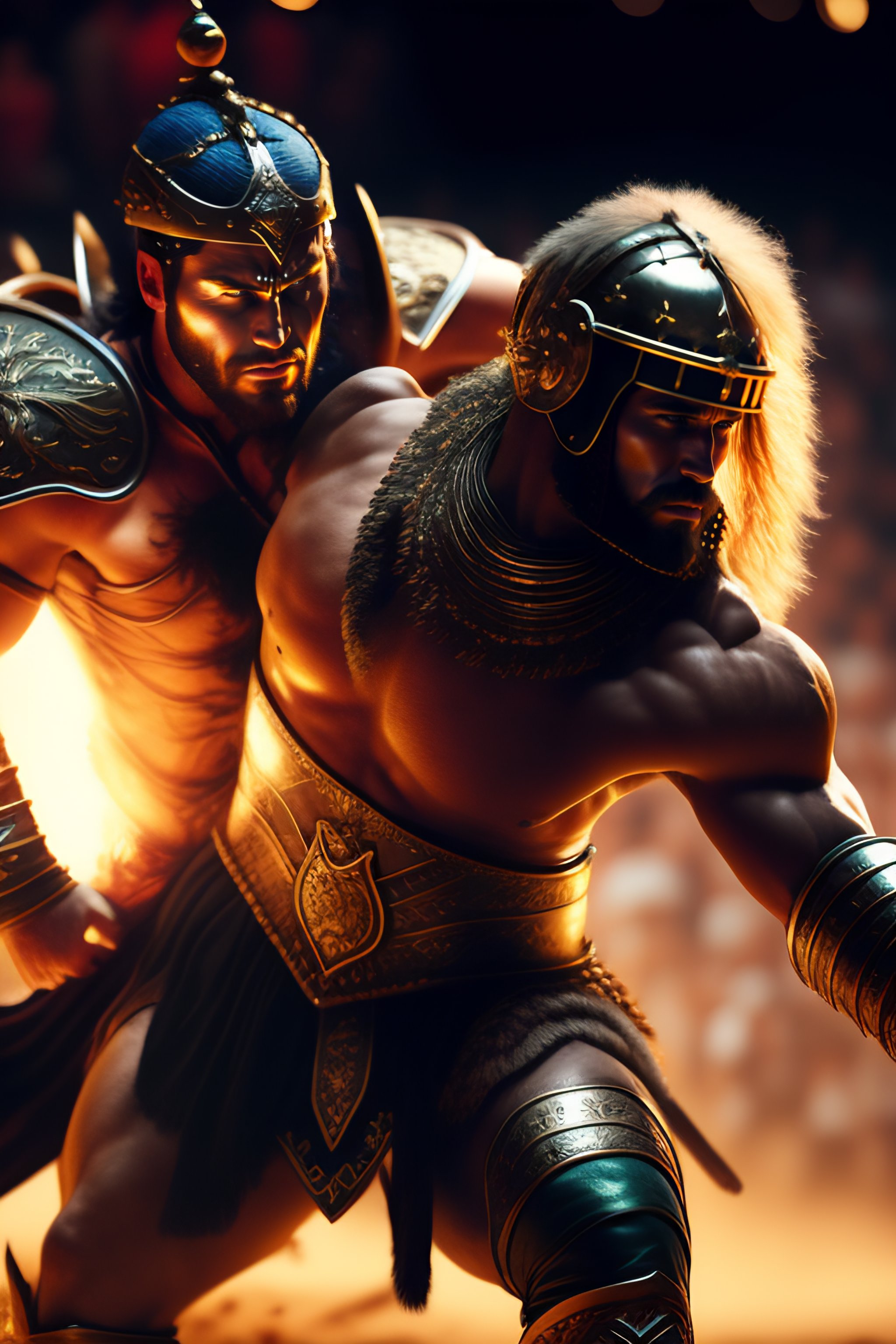 Lexica - Action shot of Gladiator fighting in an arena, cinematic ...