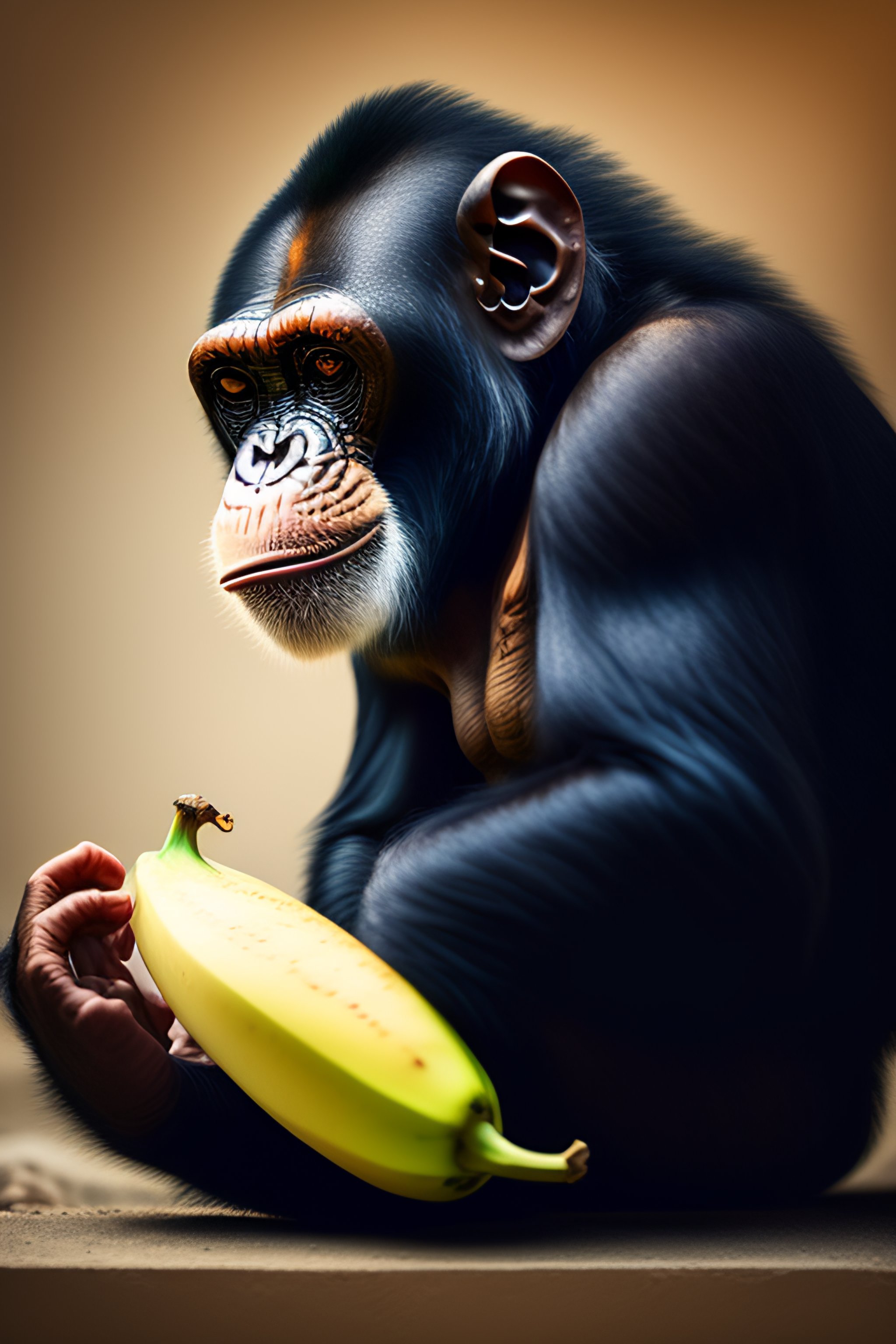 Lexica - Chimpanse con una banana en el espacio