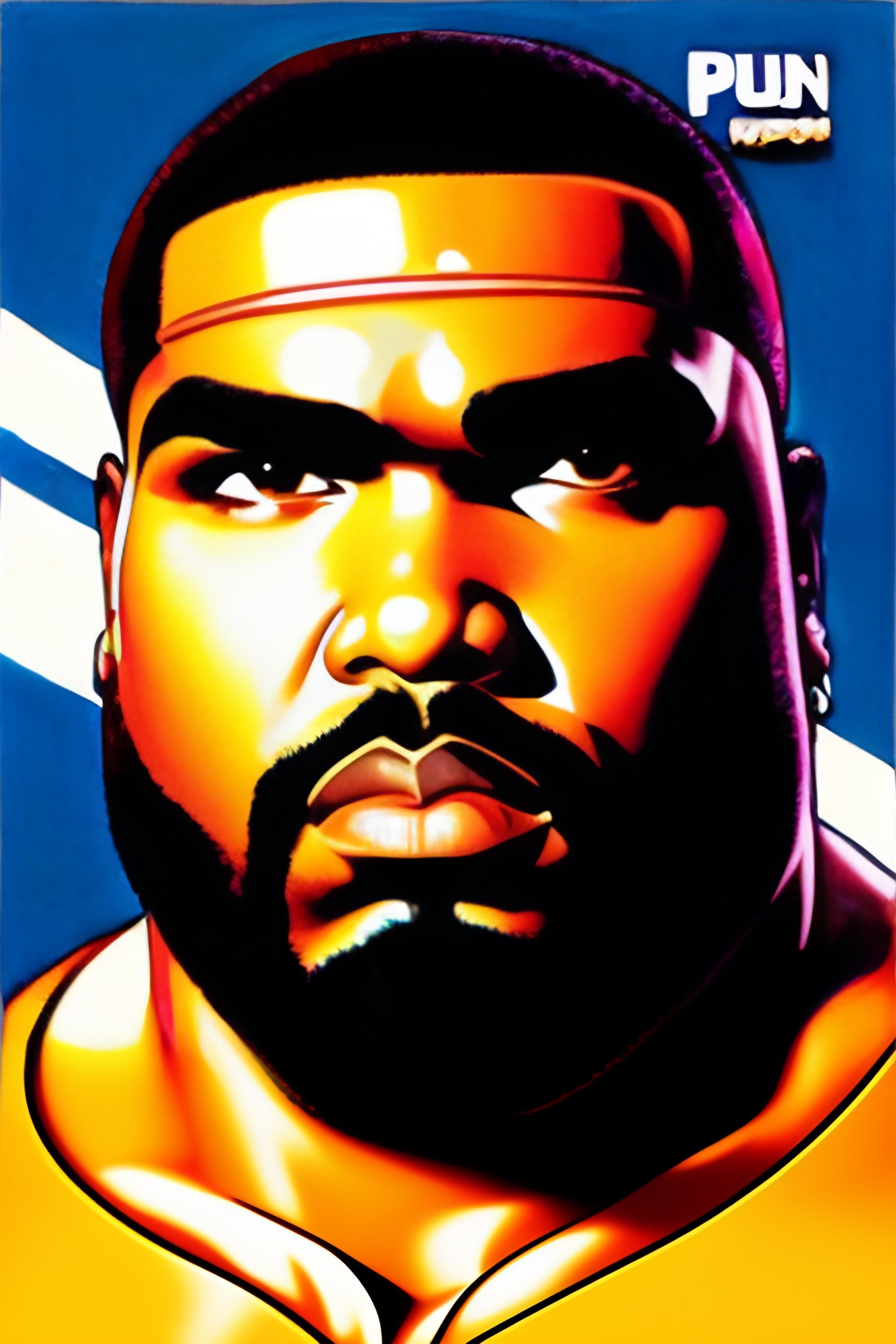 Lexica - Big pun drawn in the style of 90s comic