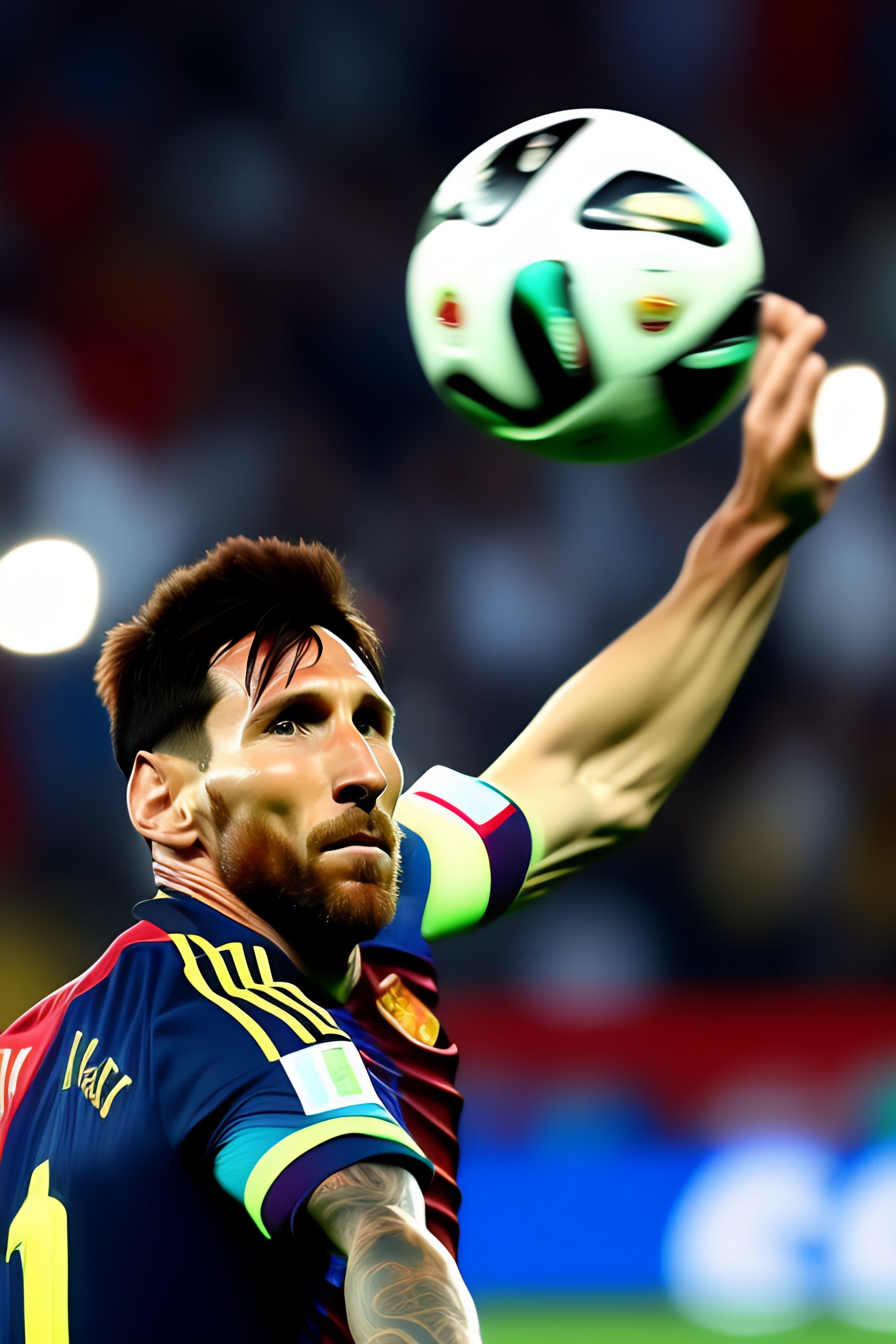 Lexica - Lionel Messi lifting up the fifa world cup