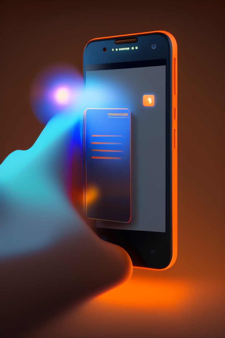 Lexica - A realistic phone large focus in a hand, with another hand ...