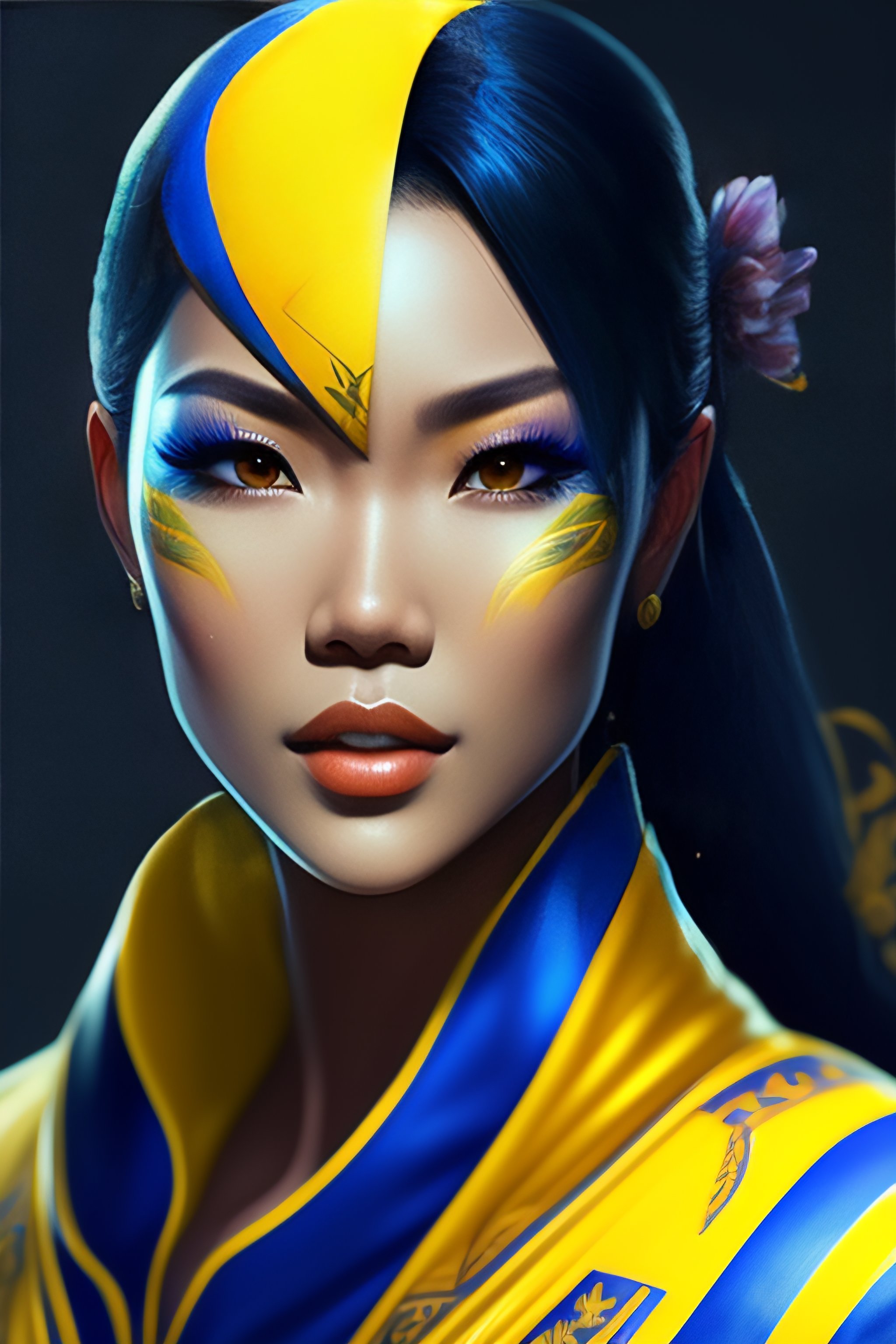Lexica - A portrait of anime filipino blue and yellow man, face of jodi ...
