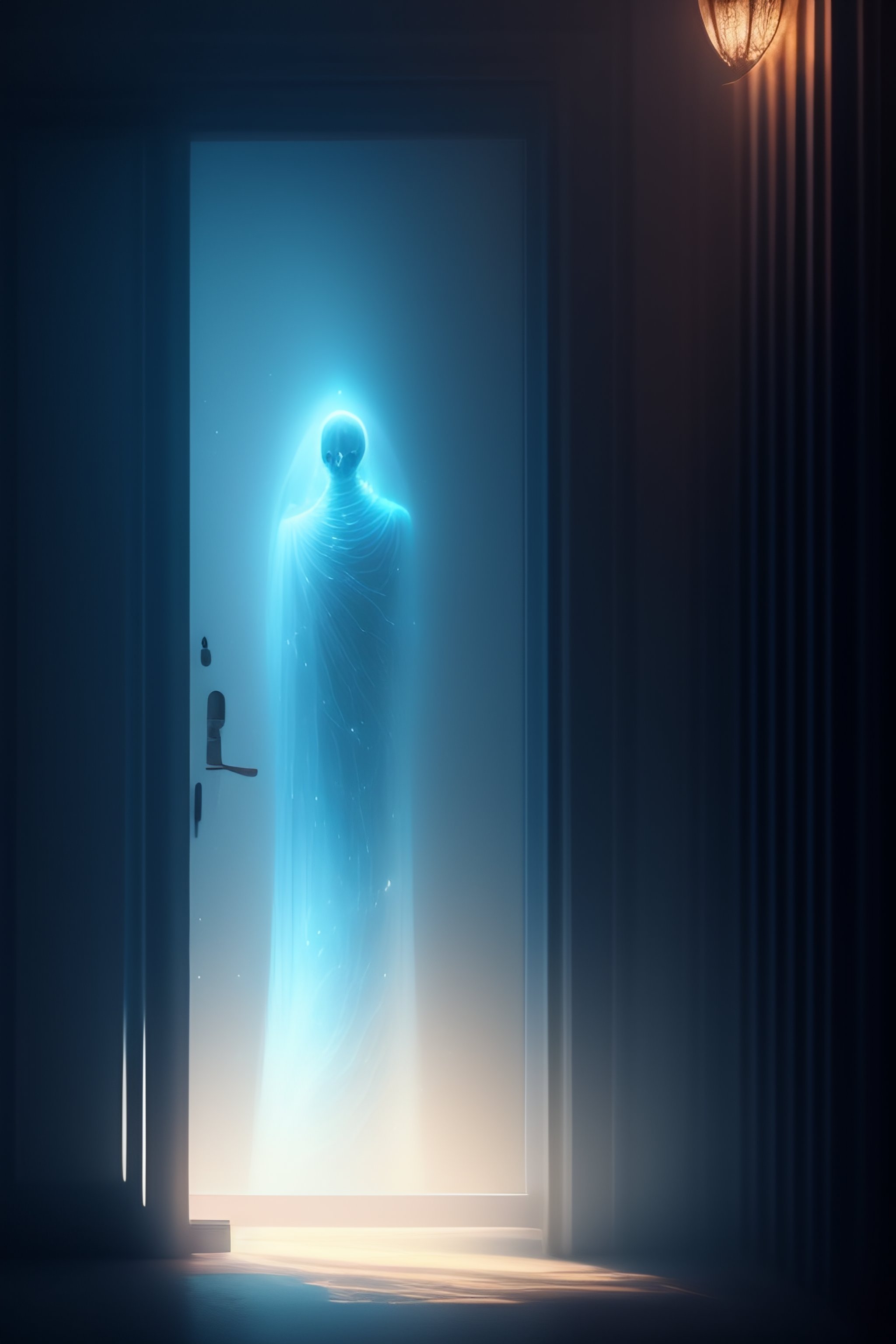 Lexica - A horrific transparent ghostly figure inside a liminal space ...