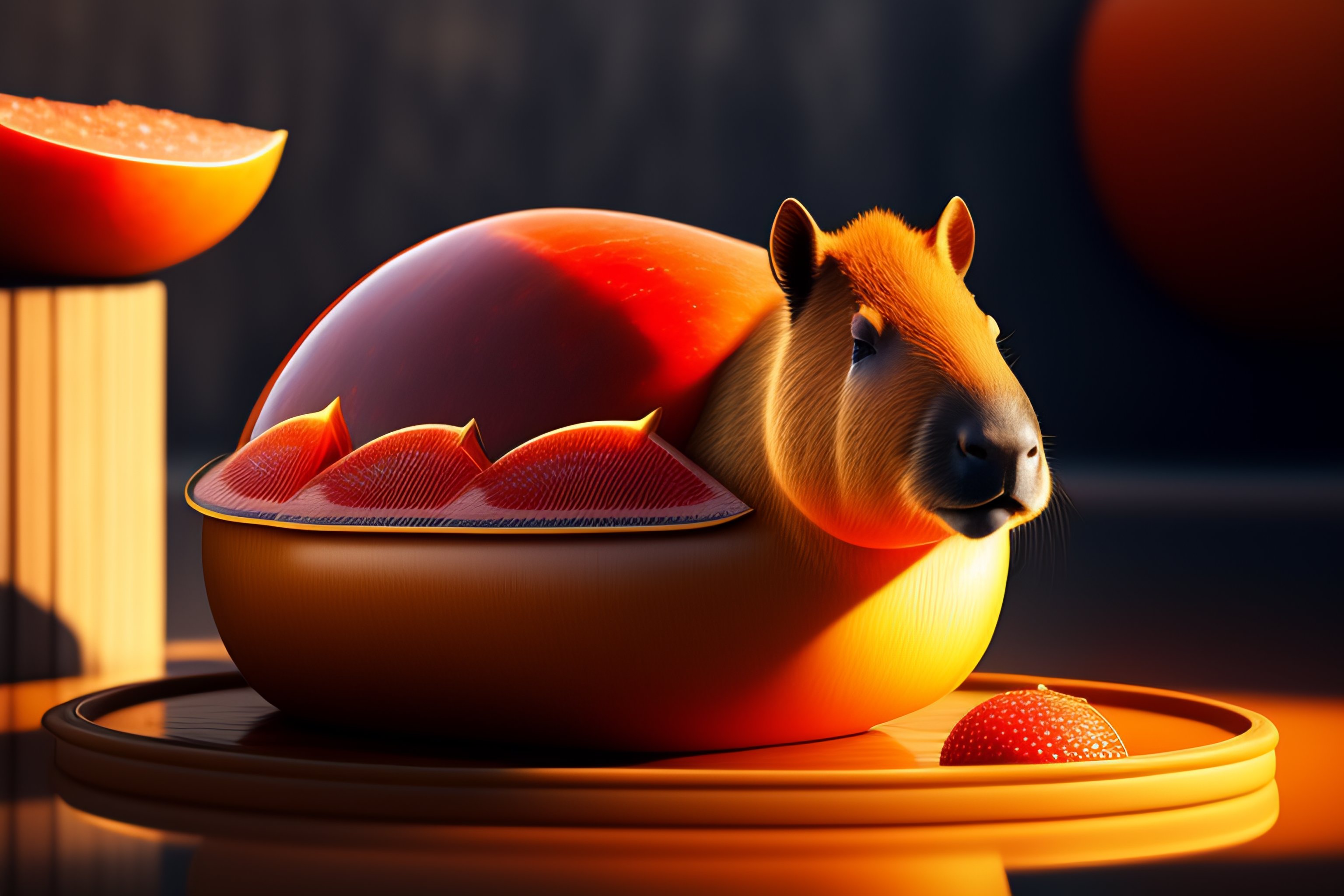 Lexica - A capybara floating in the oceon resting its head on a ...