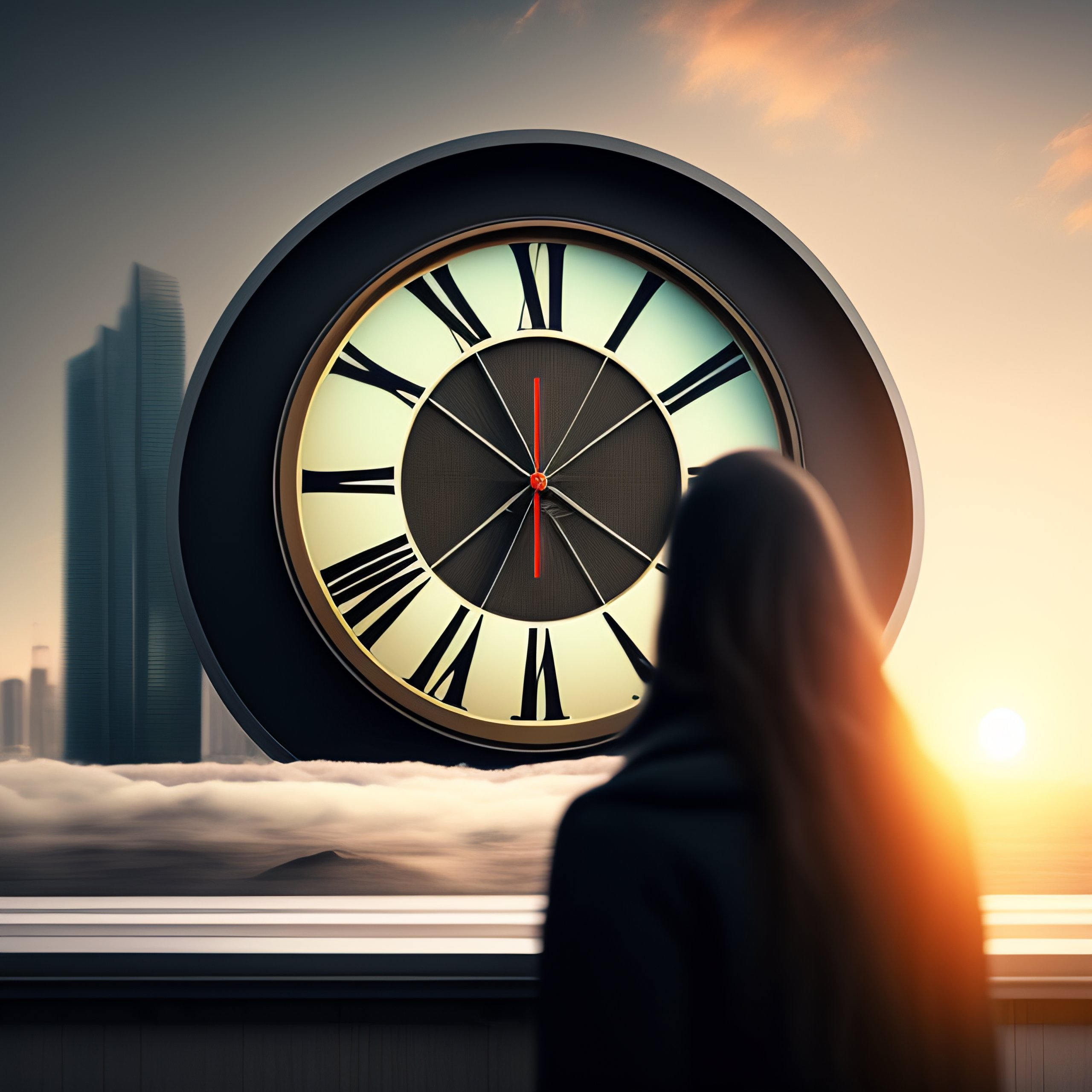 Lexica - A person looking at a clock