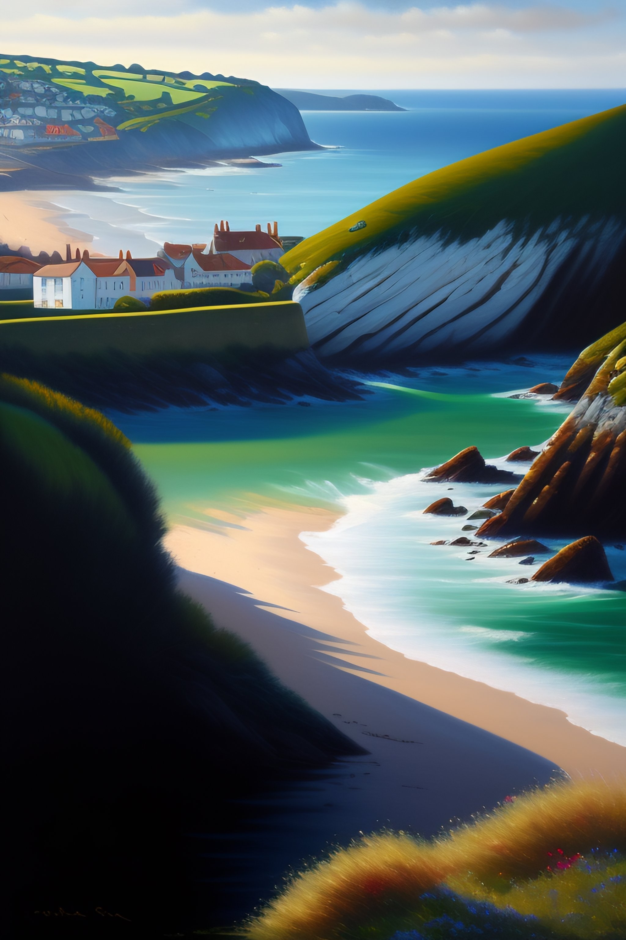 Lexica - Torquay devon oil painting