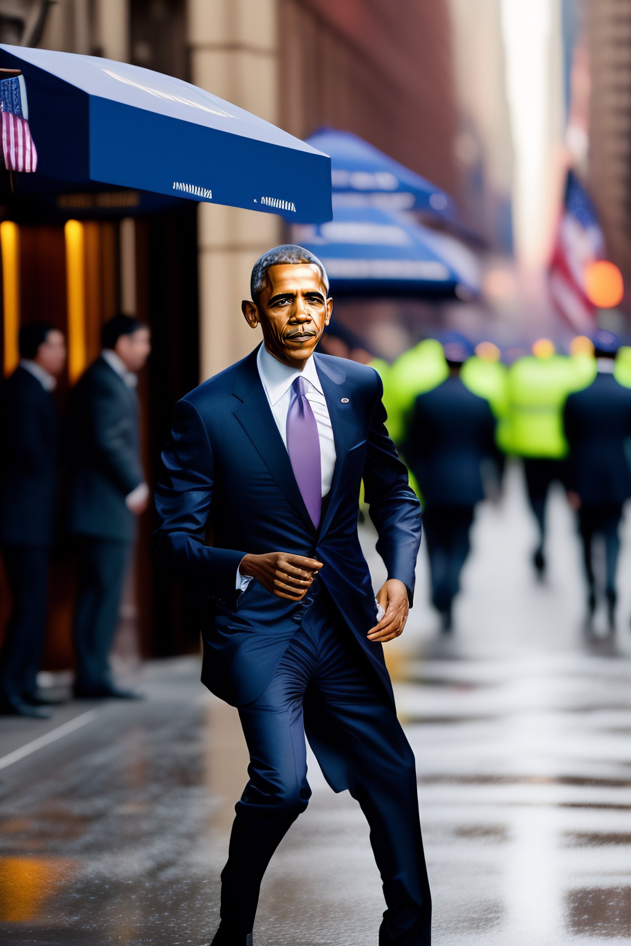 Lexica - Photo of Obama dancing in the streets of new york