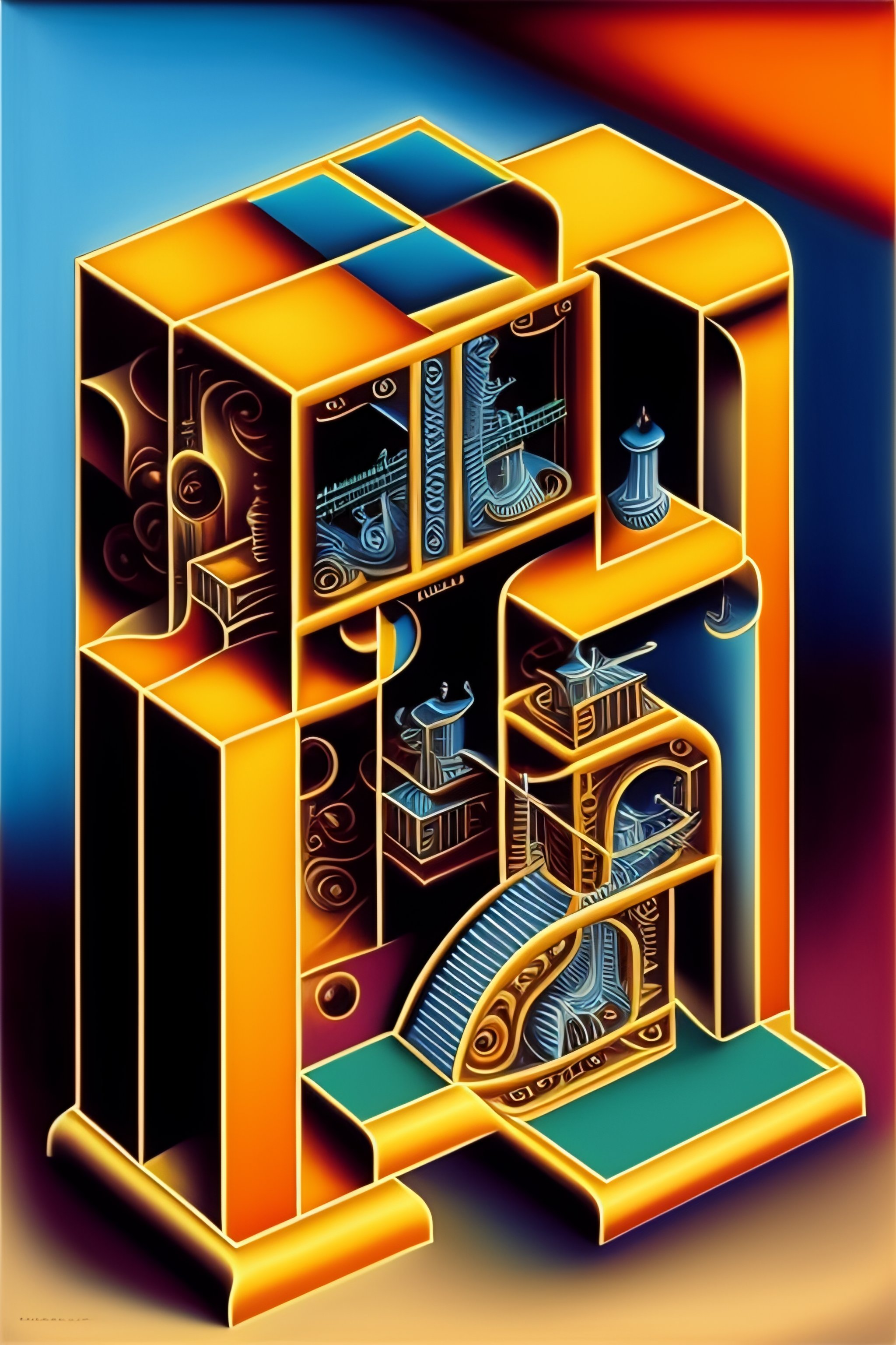 Lexica - Oil painting by picasso et dali showing a Turing machine ...