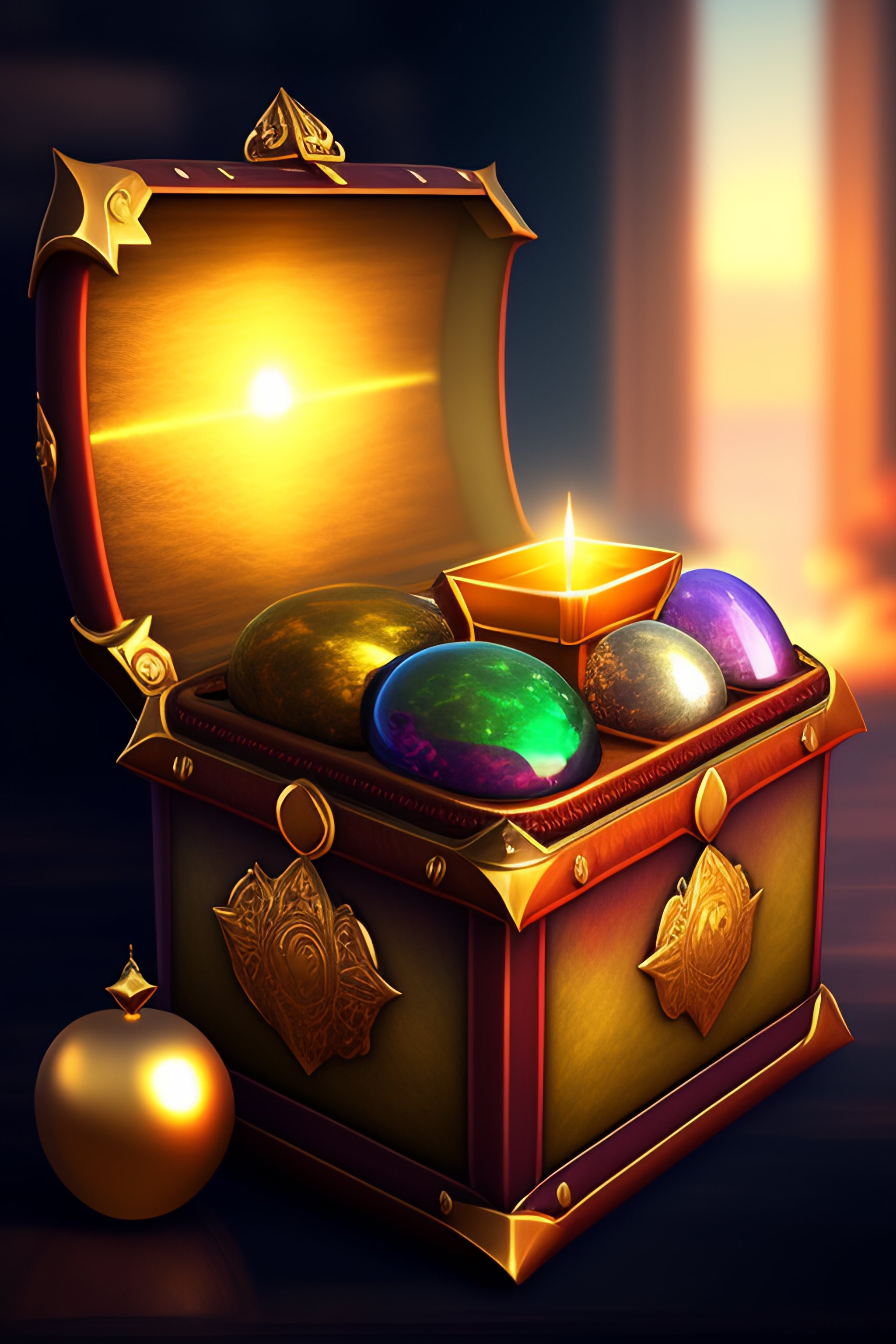 Lexica - Open treasure chest full of gems