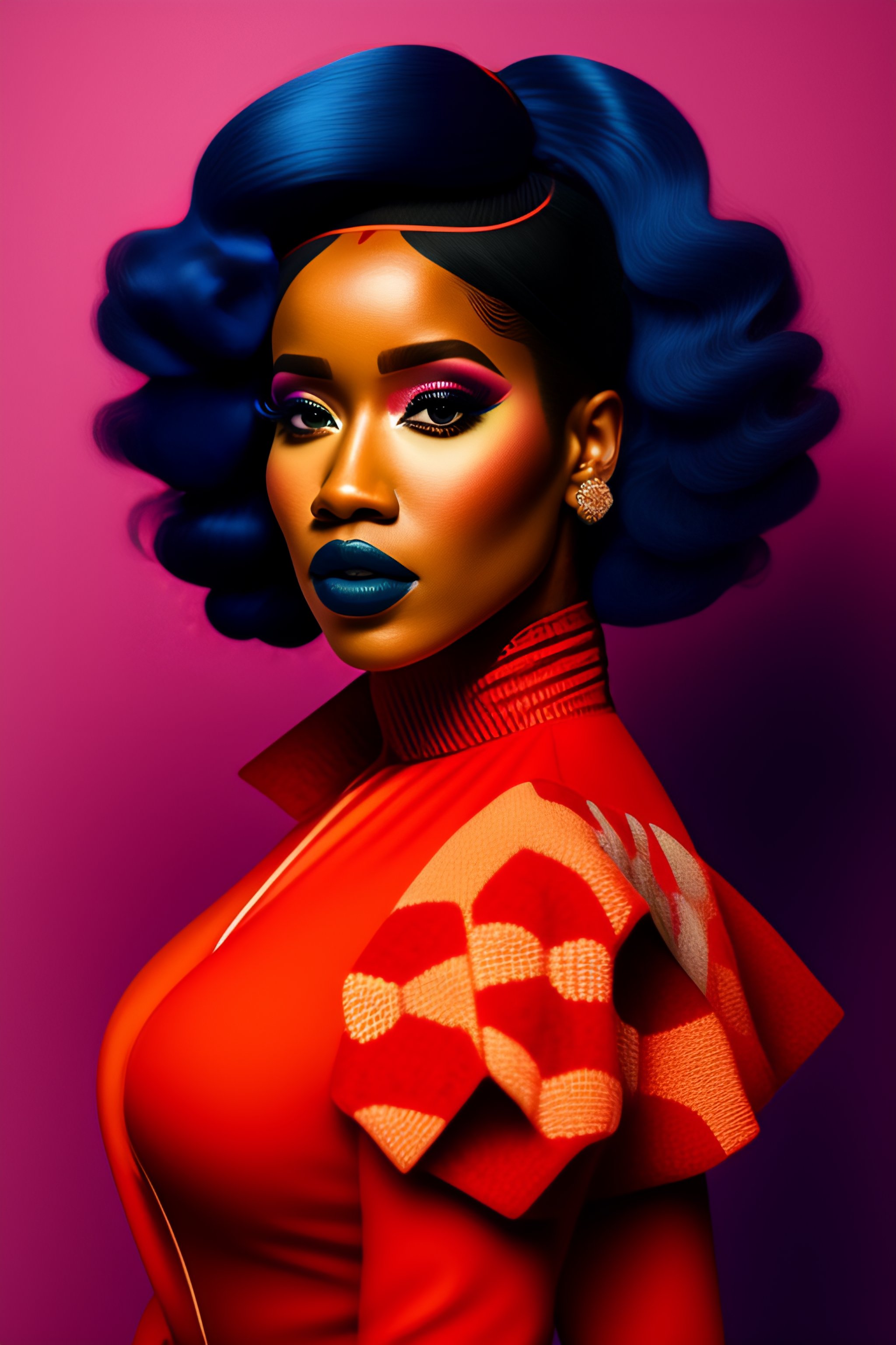 Lexica - Cardi b as an excellent painted isometric view of tiger, high ...