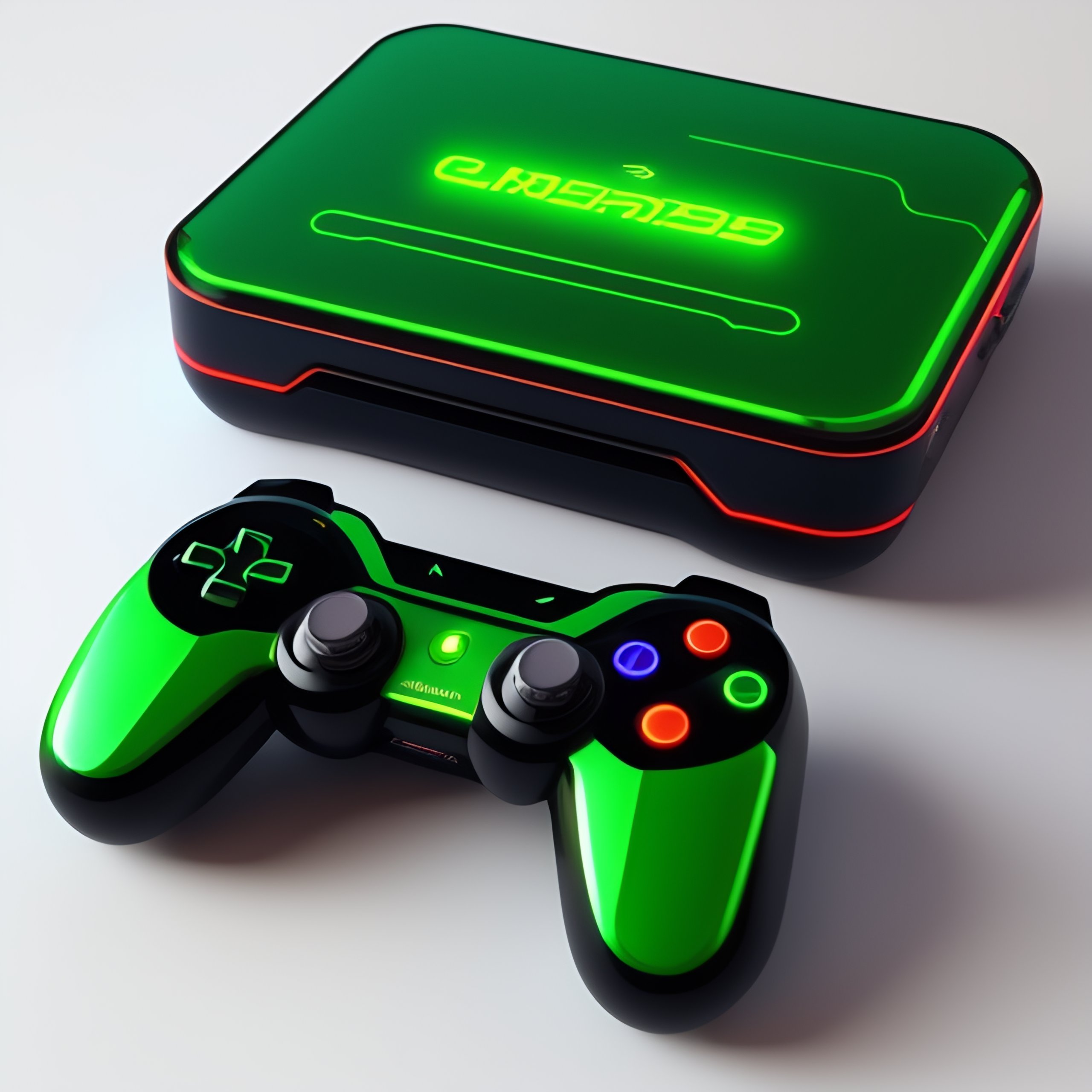 Lexica - A futuristic gaming console, style of laurie greasley, james ...