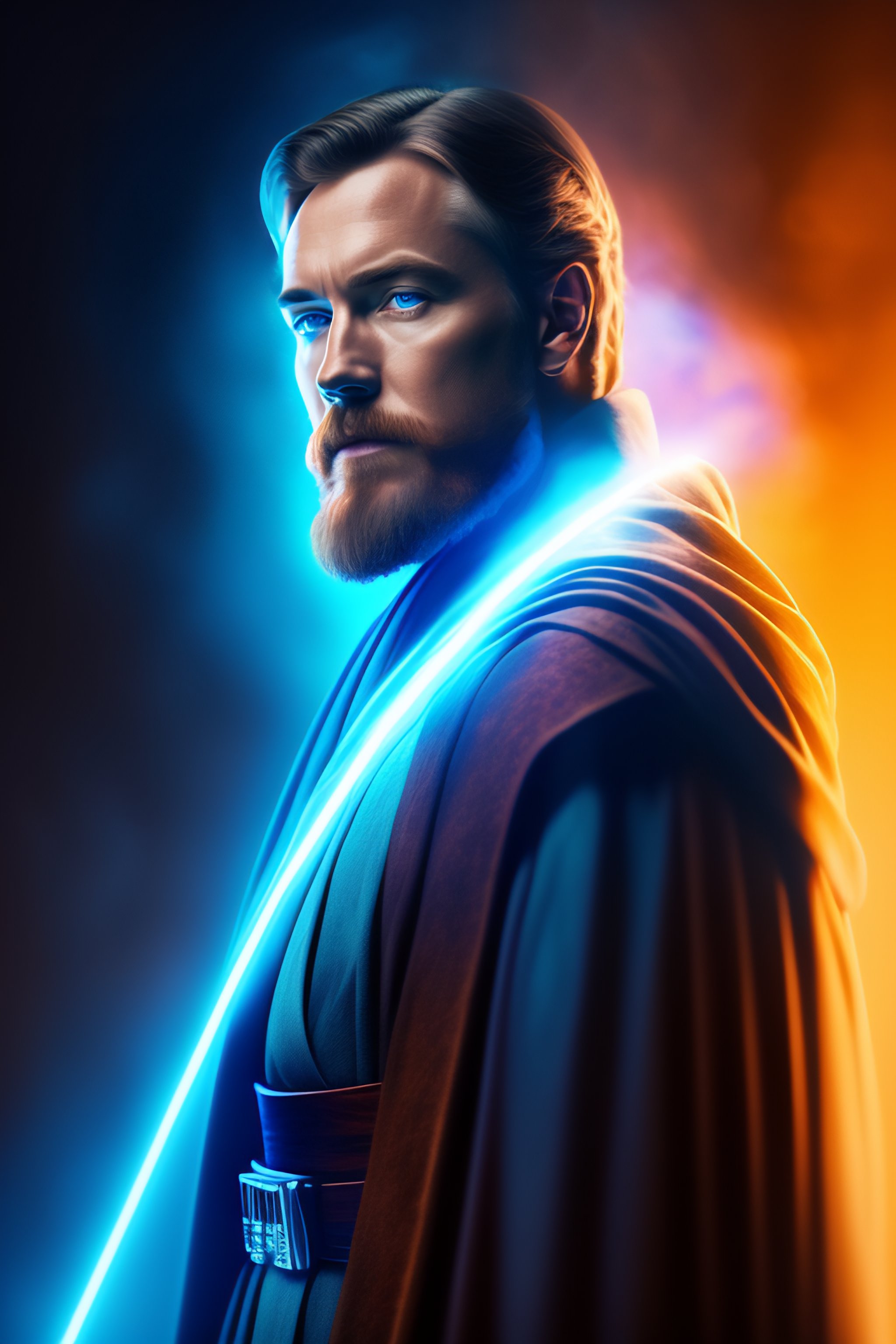 Lexica - A portrait of the ghost of obi - wan, as a digital photograph ...